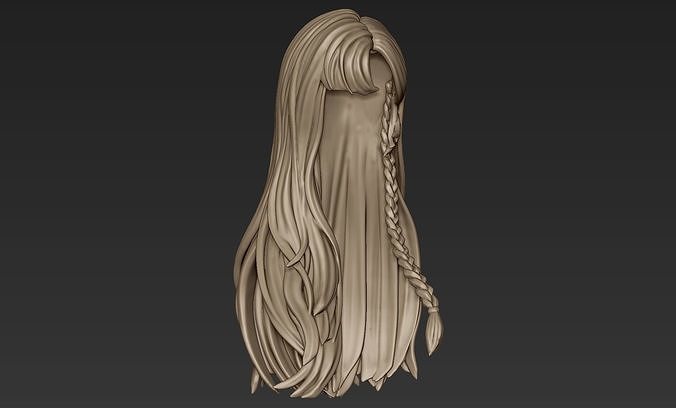 3d Printable Stylized Hair 9 3D model | CGTrader