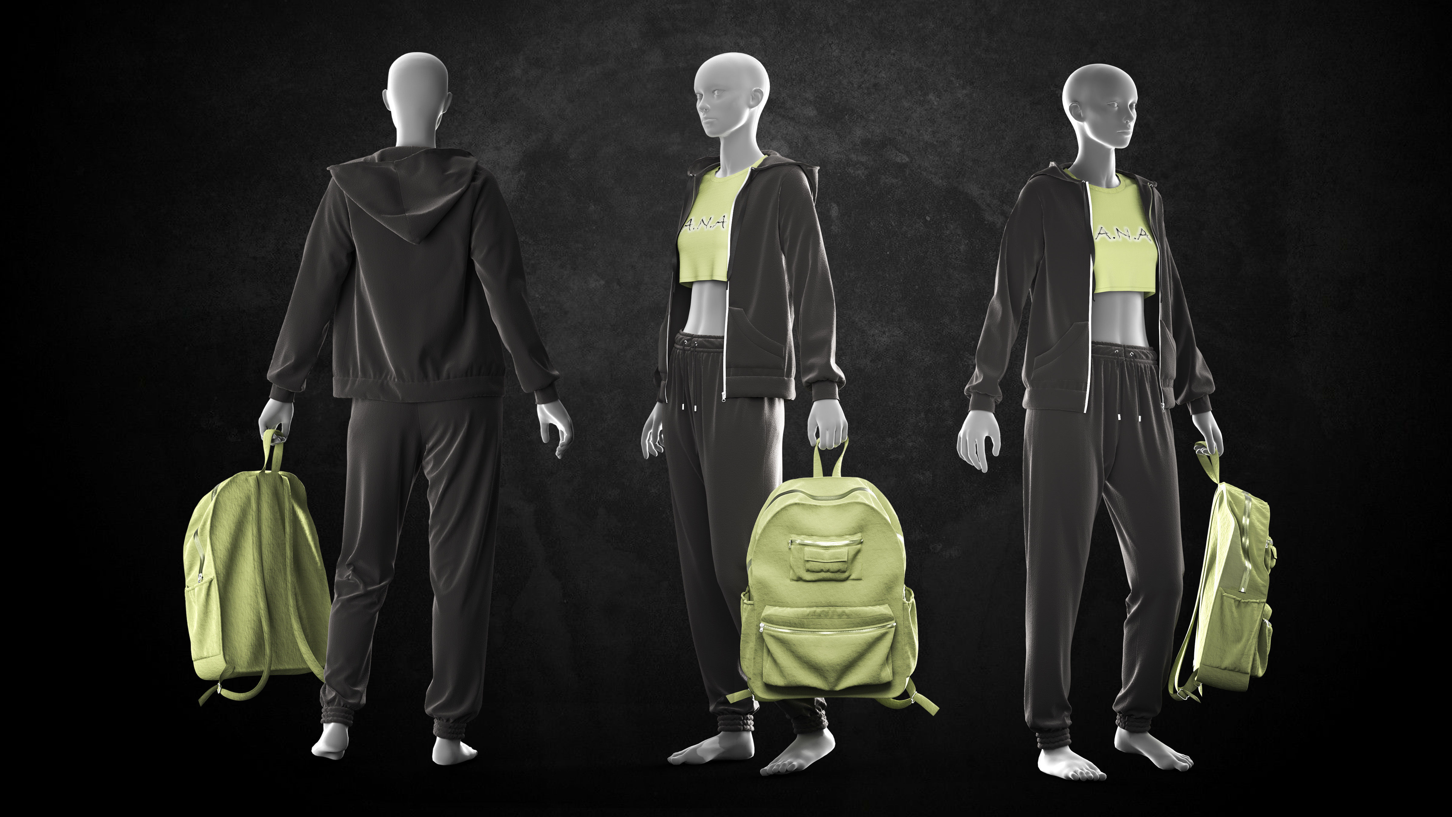 Sport wear and Backpack 3D model | CGTrader
