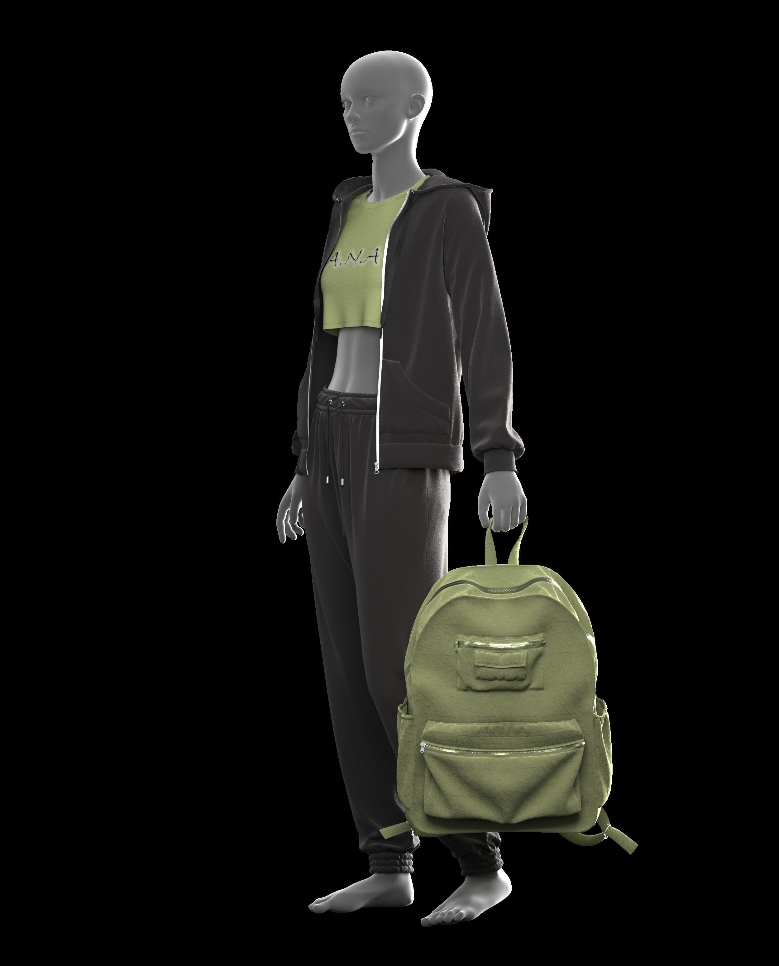 Sport wear and Backpack 3D model | CGTrader
