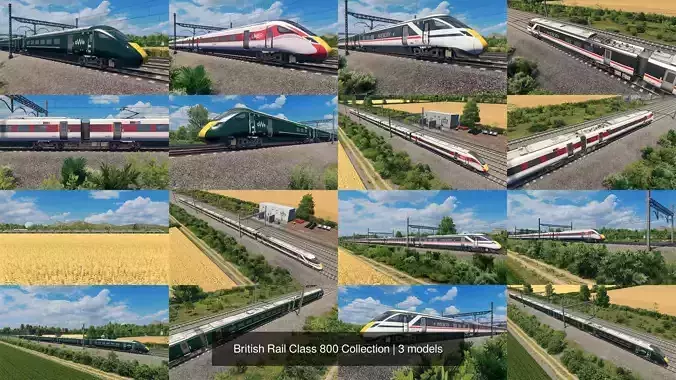 3D Model Pack Modern Trams Collection VR / AR / low-poly | CGTrader