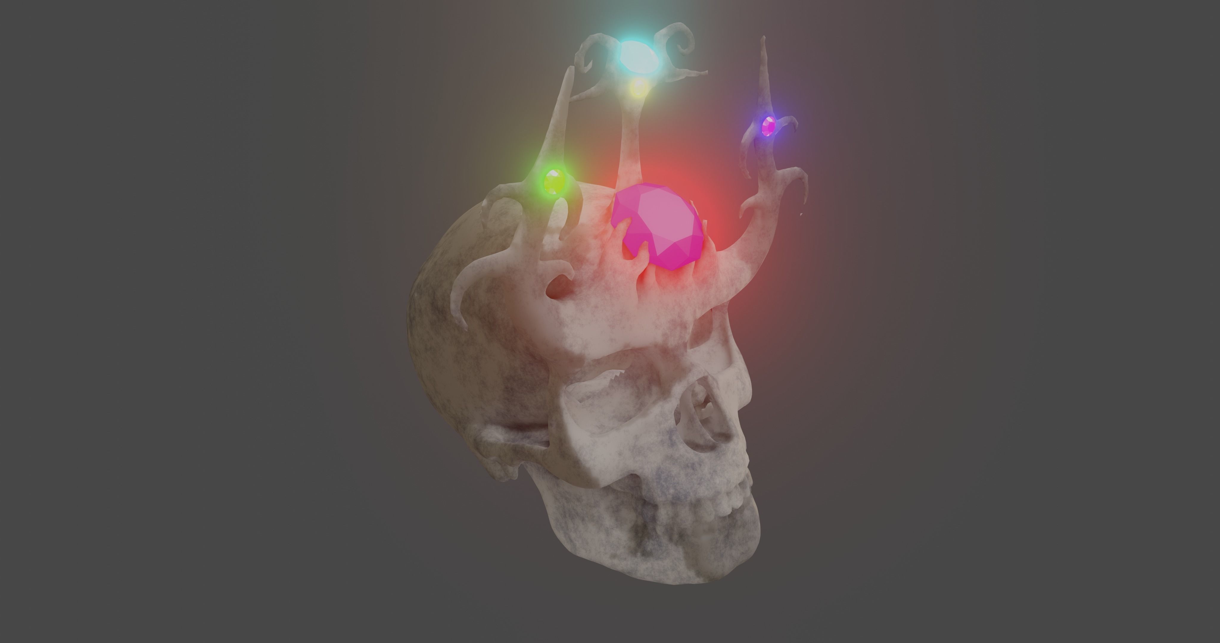 skull king with skeleton design and pebble and grass free 3D model ...