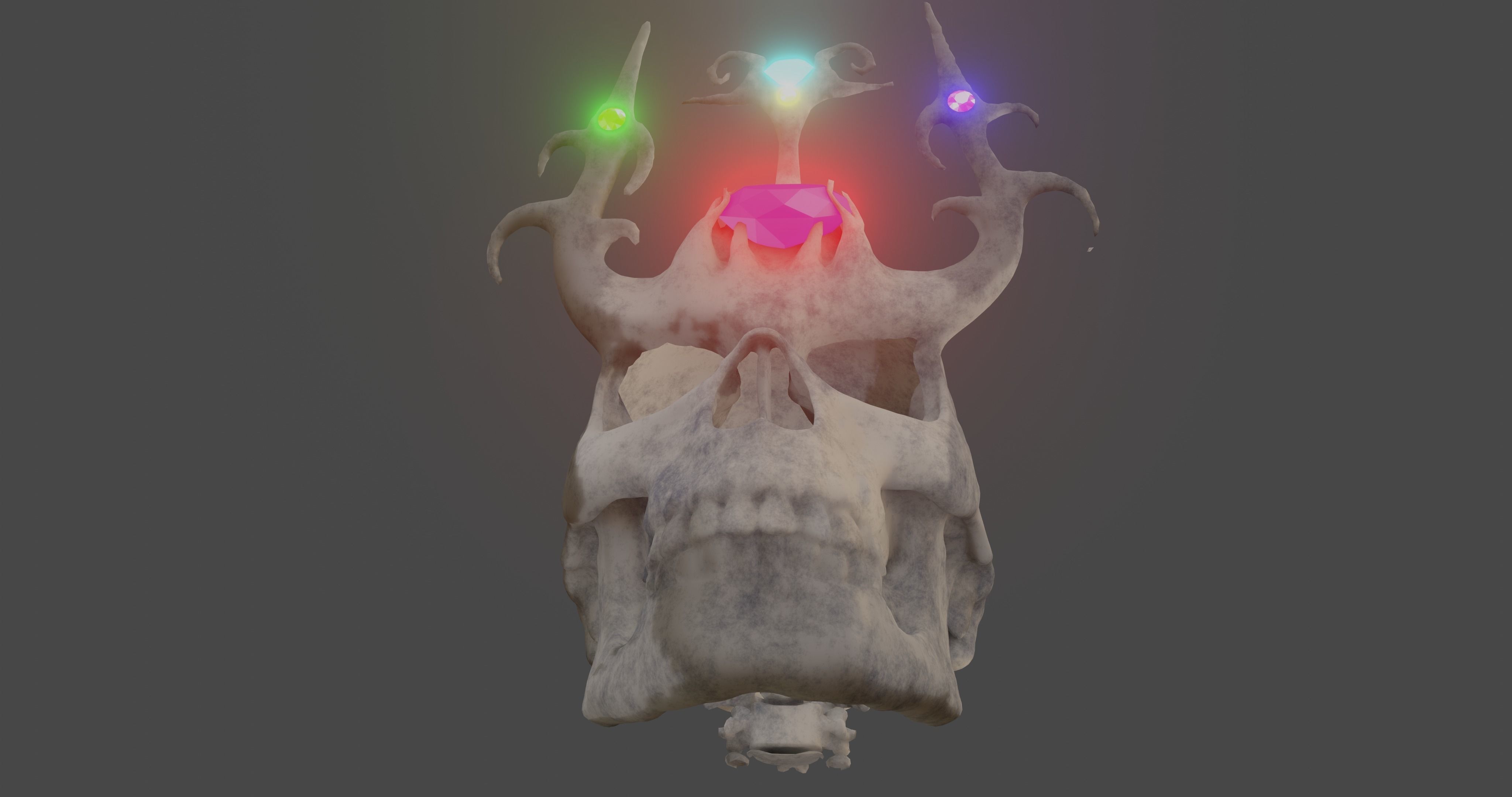 skull king with skeleton design and pebble and grass free 3D model ...