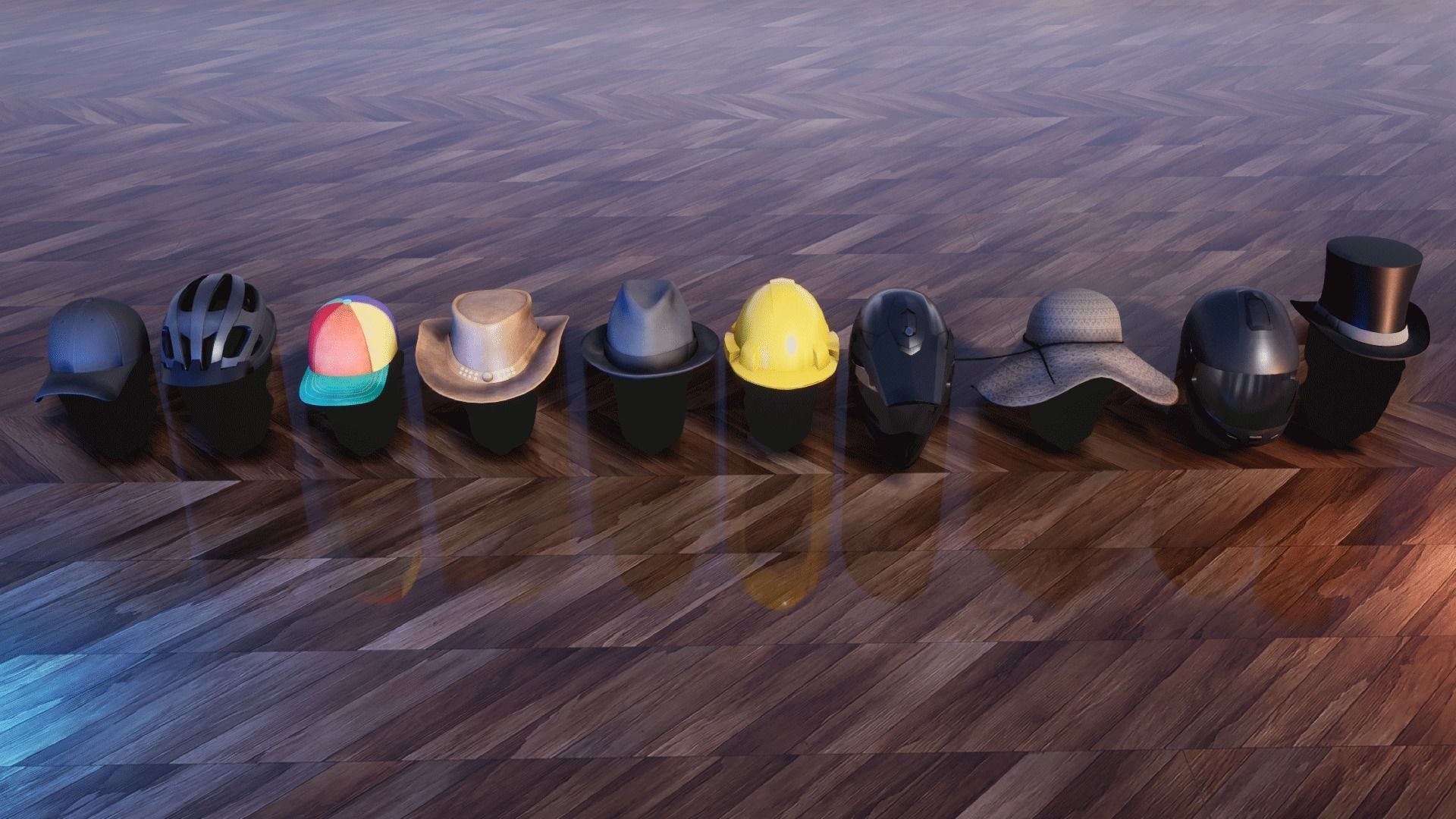 3D model Hats And Caps 10 Props VR / AR / low-poly | CGTrader