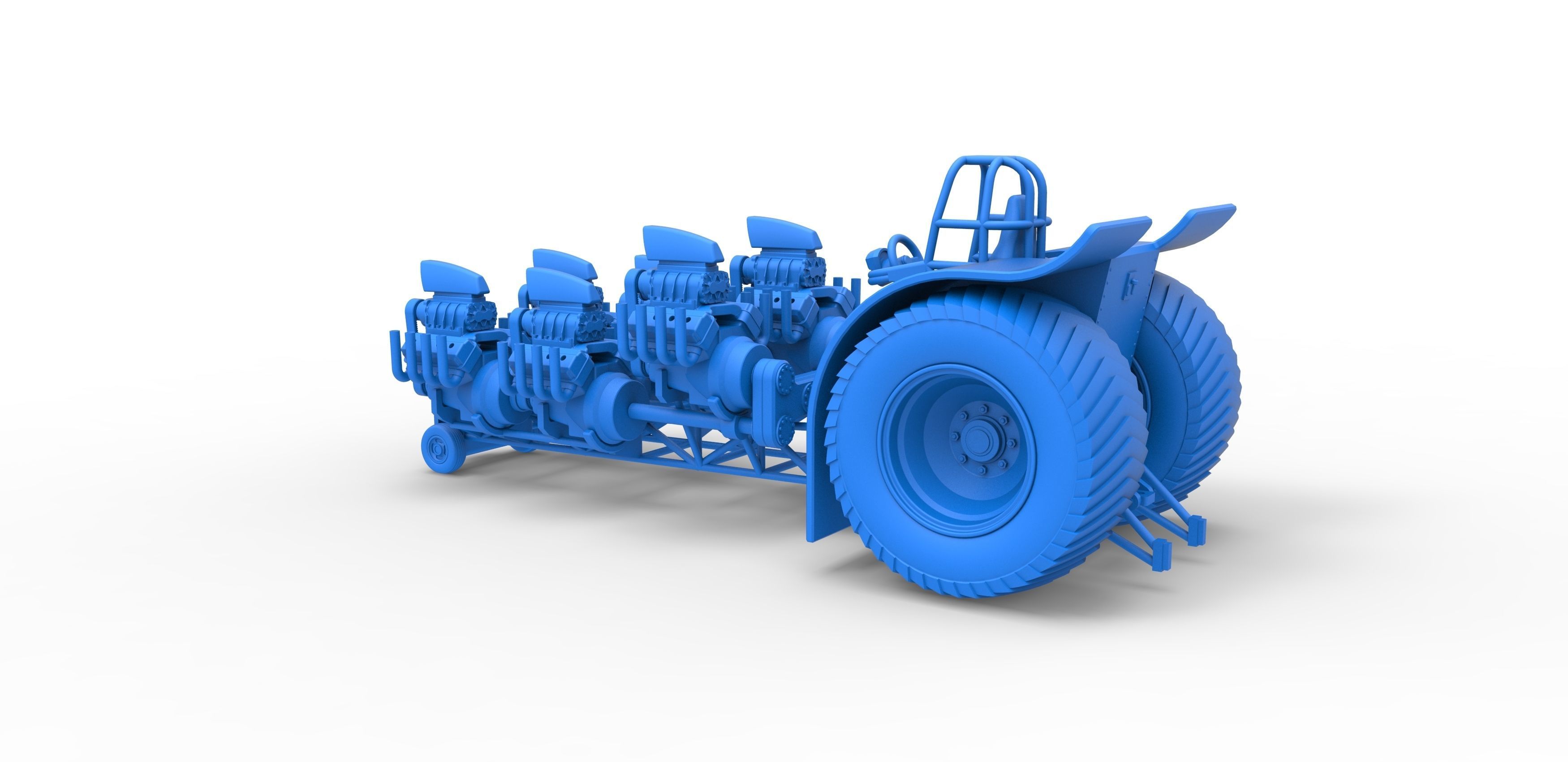 Pulling tractor with 6 engines V8 Version 3 Scale 1 to 25 3D model 3D ...