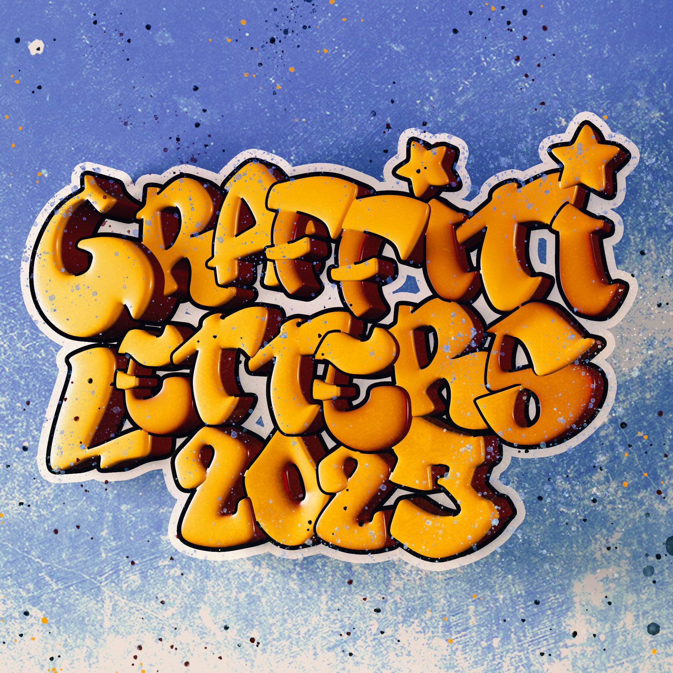 3D model Graffiti Fonts 2023 VR / AR / low-poly | CGTrader