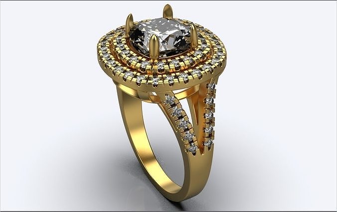 Ring with womens stones Fancy ring 3D model 3D printable | CGTrader