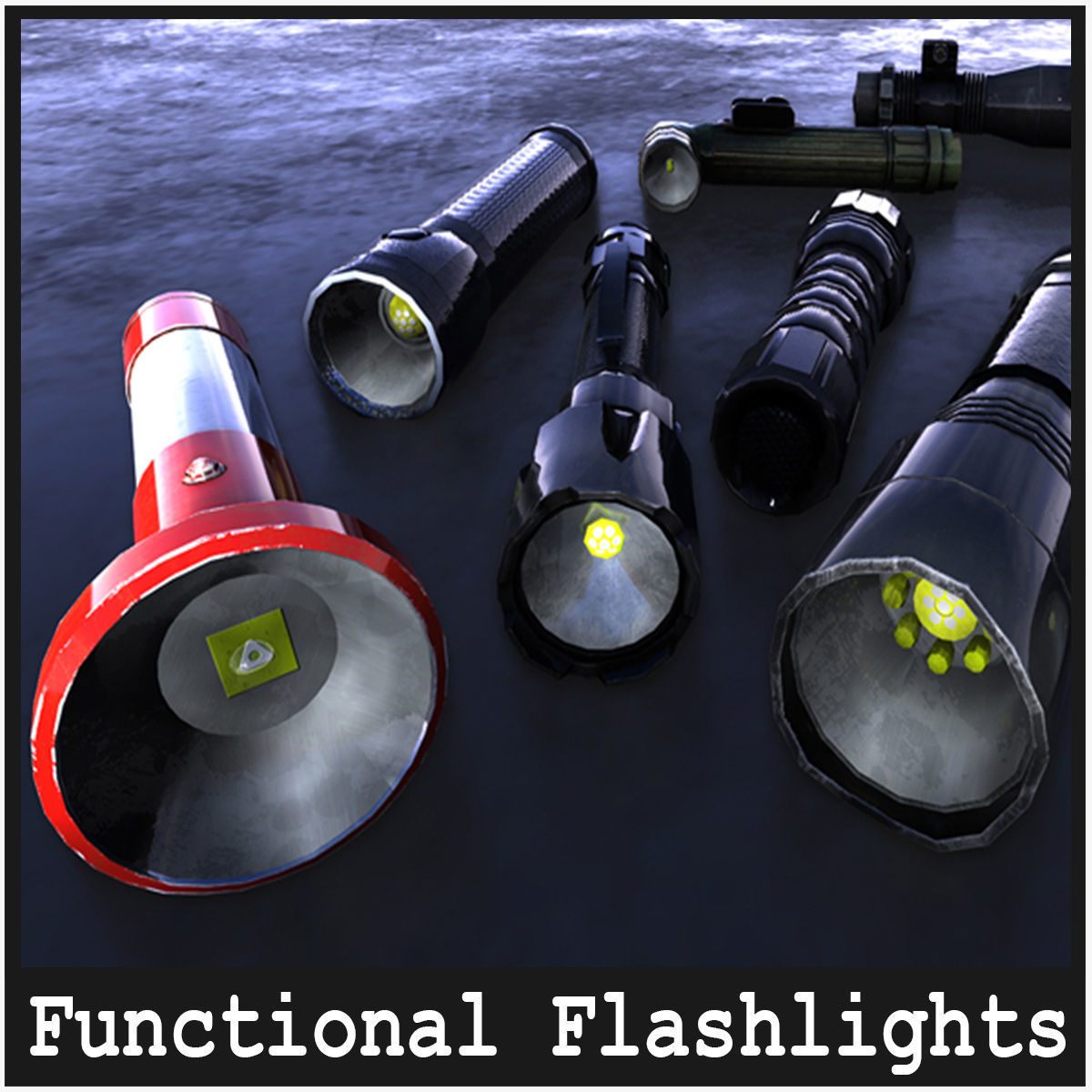 3D model Flashlights 22 Variations VR / AR / low-poly | CGTrader