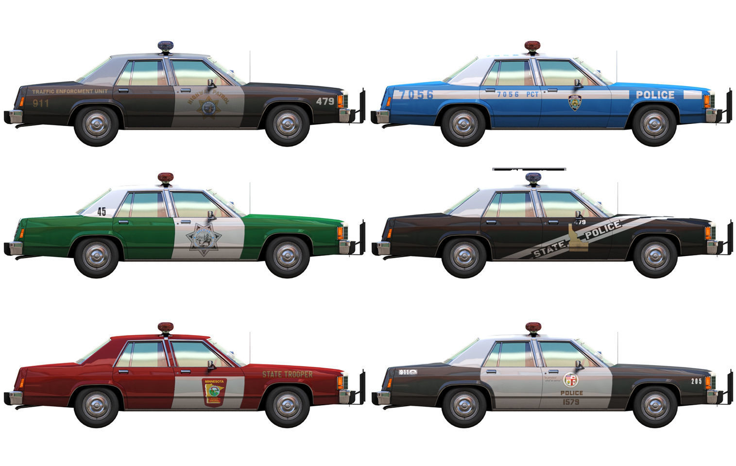 3D model American Police Cars VR / AR / low-poly | CGTrader