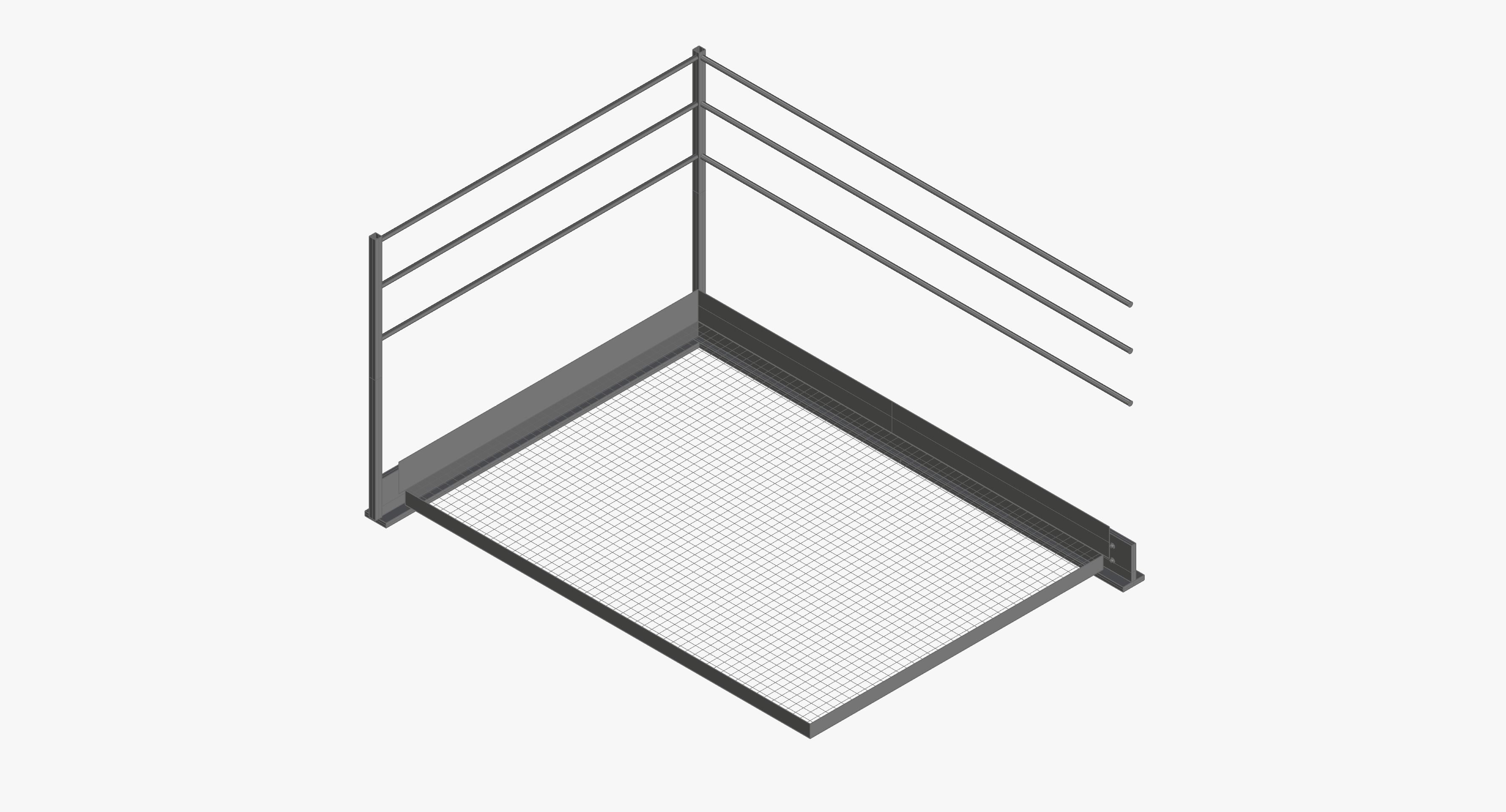 Modular Galvanised Steel Walkways Platforms and Stairs 3D model | CGTrader