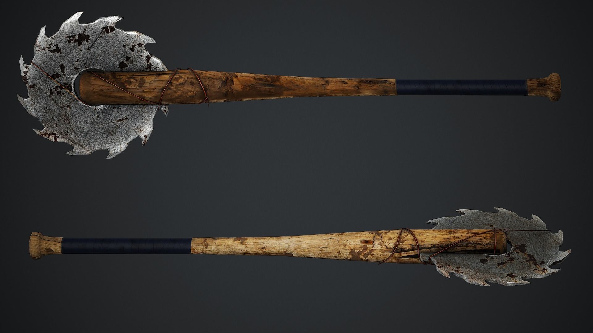 3D model Post Apocalyptic Baseball Bat - Low Poly Game Ready VR / AR ...