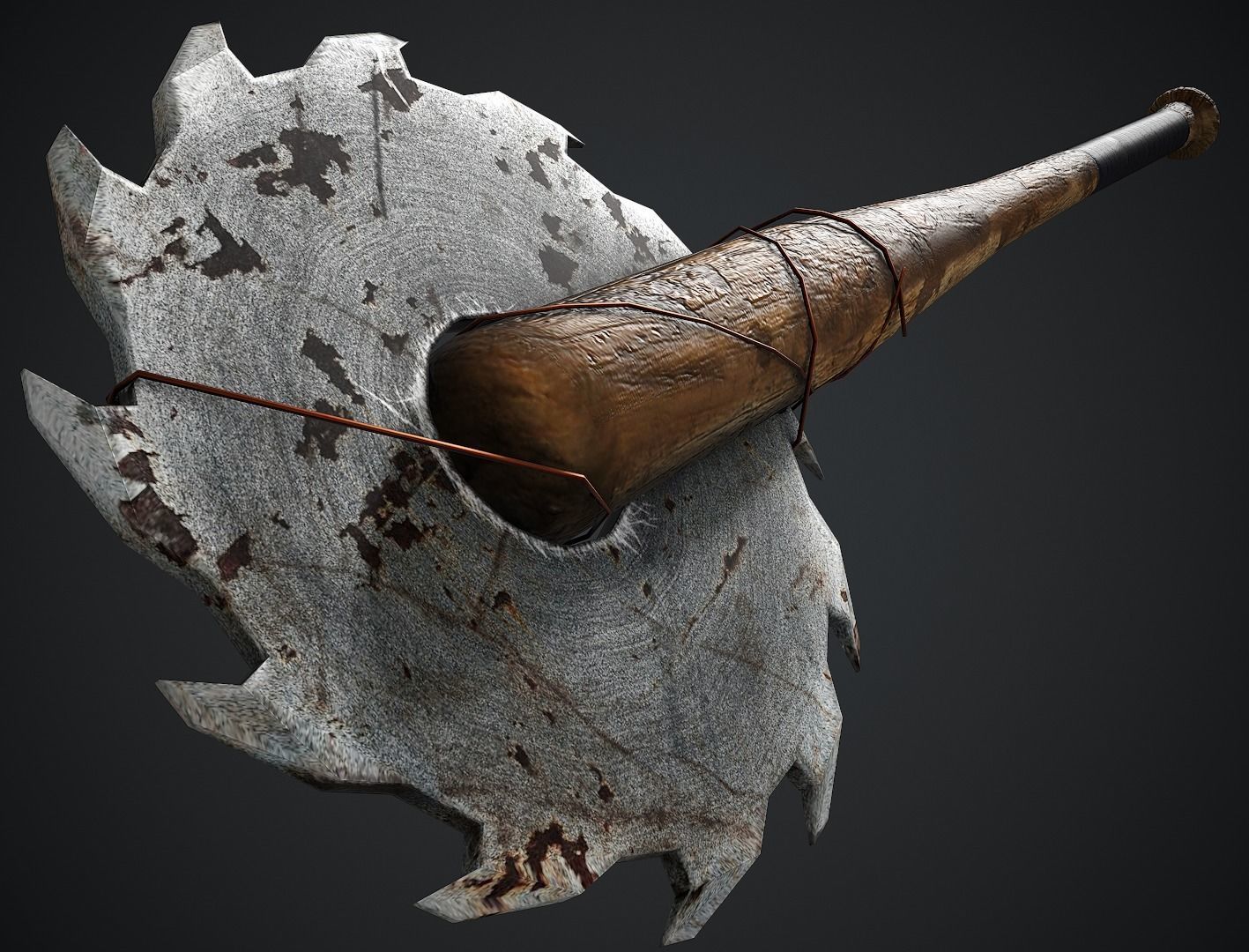 3D model Post Apocalyptic Baseball Bat - Low Poly Game Ready VR / AR ...