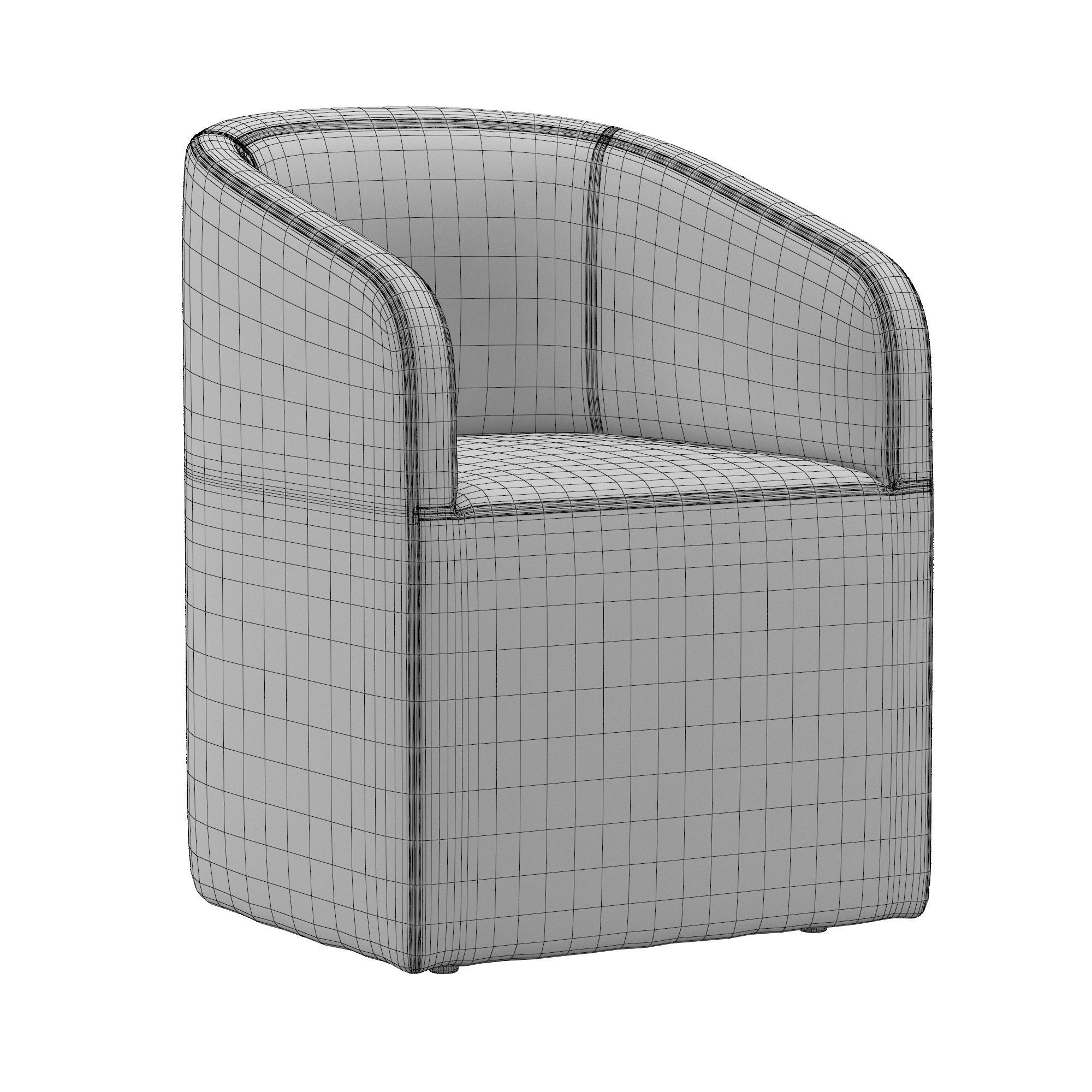 ELLISON BARRELBACK SLOPE ARM FABRIC DINING ARMCHAIR 3D model | CGTrader