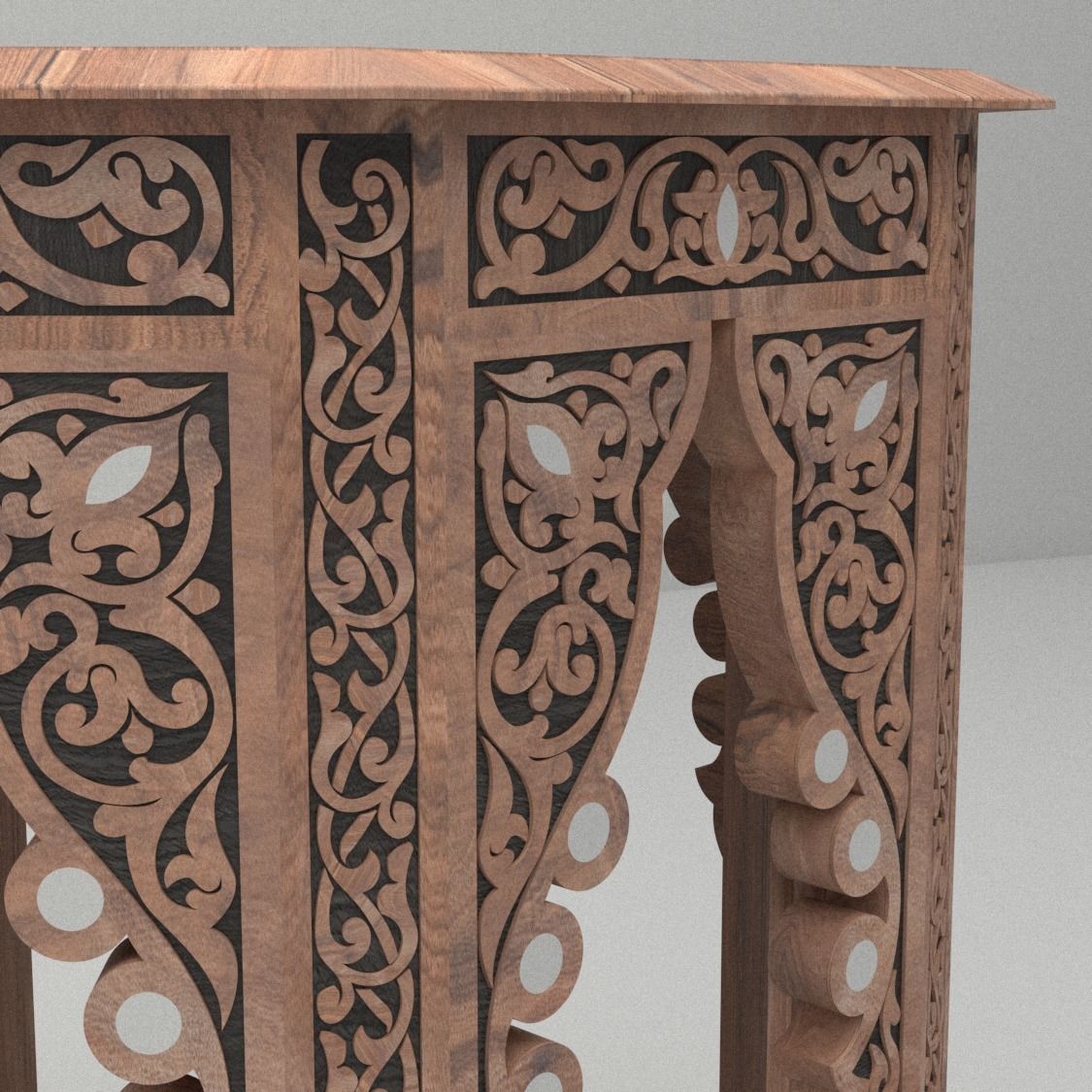 Damascene Arabesque Antique Table 3D model | CGTrader