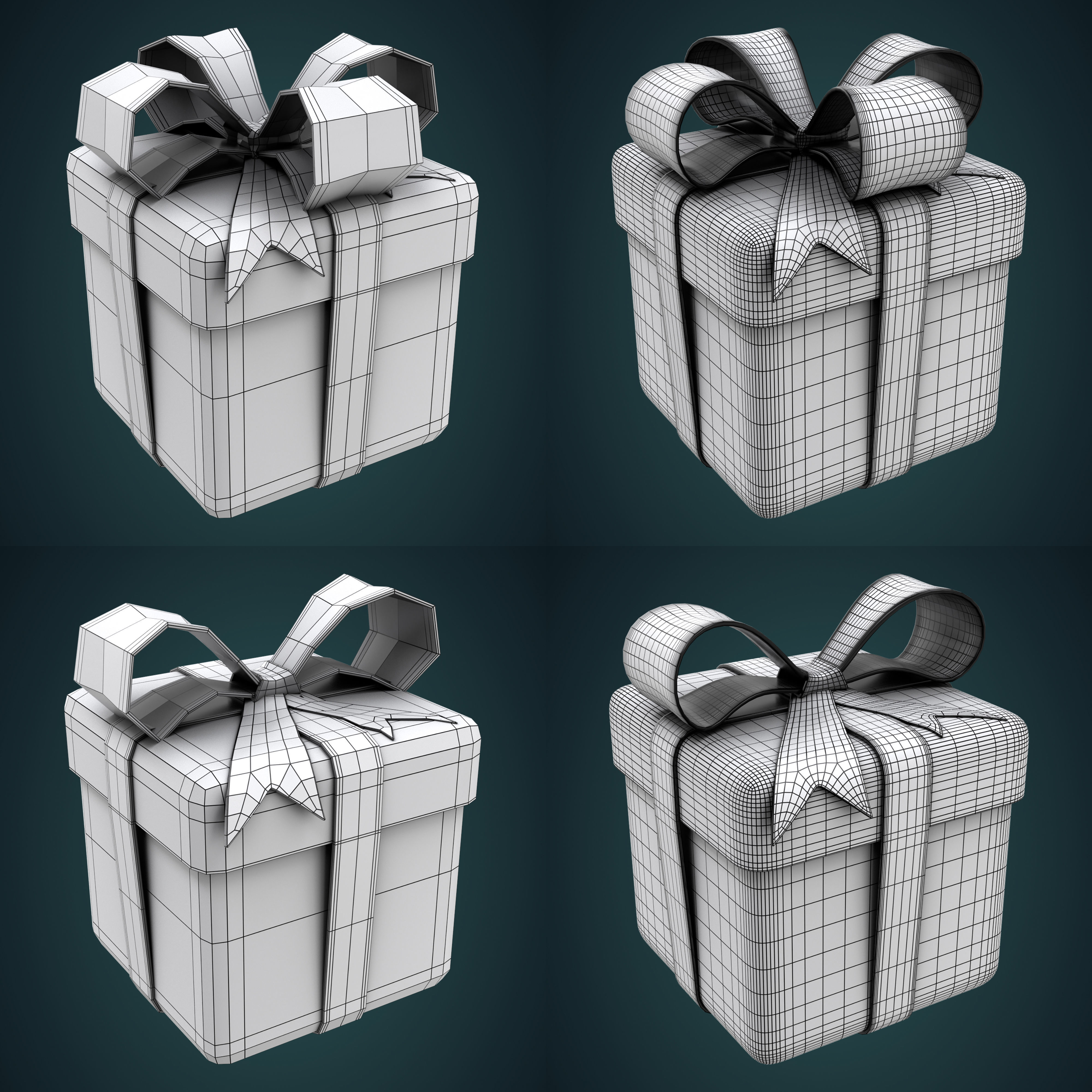 3D model Cartoon Christmas Gift Boxes Set VR / AR / low-poly | CGTrader