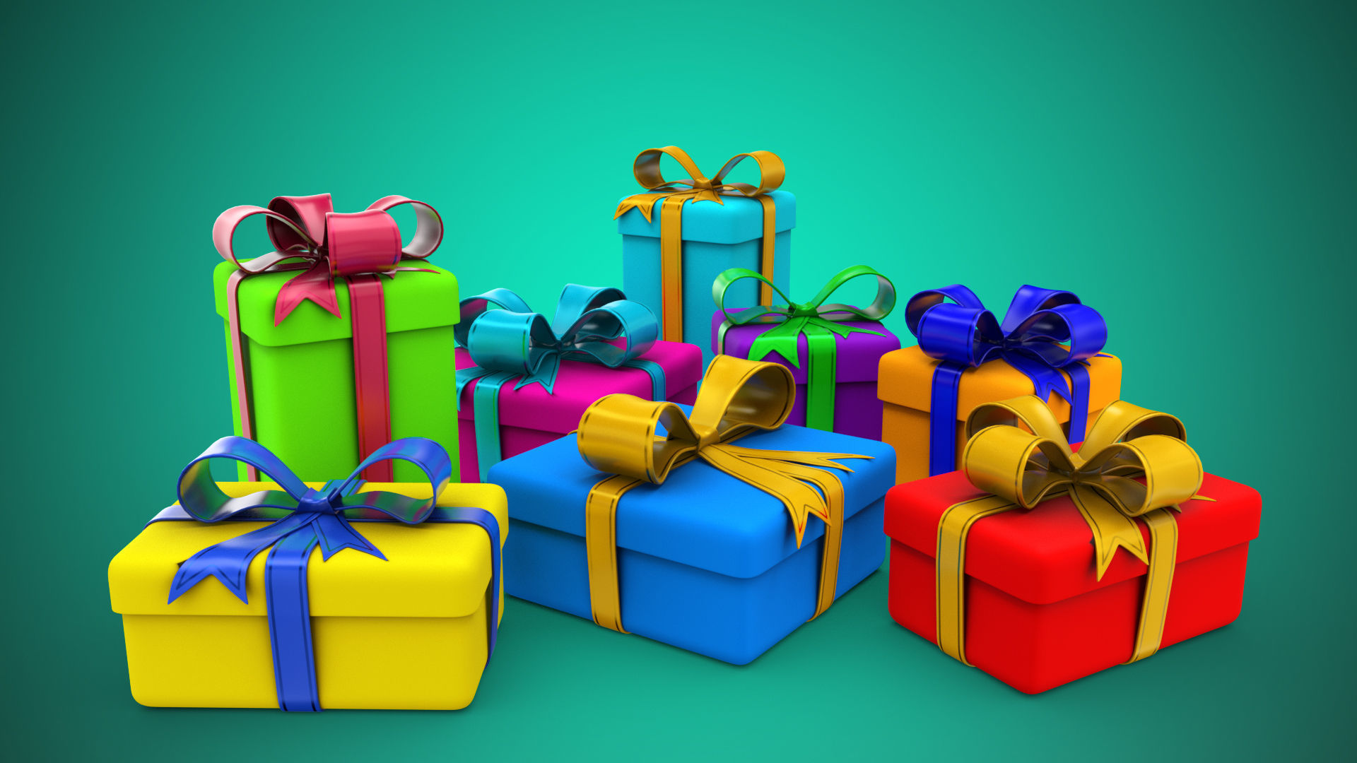 3D model Cartoon Christmas Gift Boxes Set VR / AR / low-poly | CGTrader