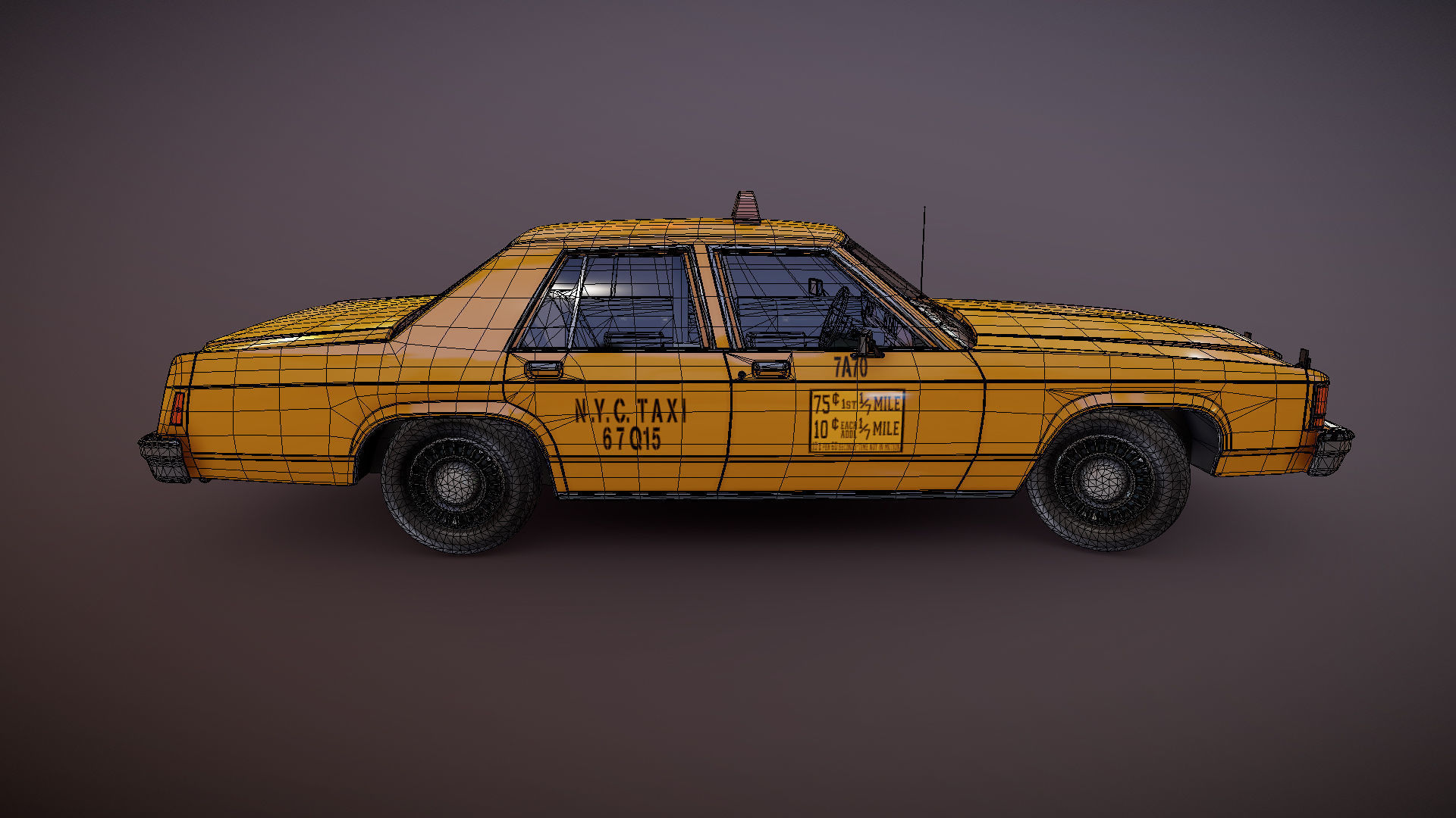 3D model New York Taxi Cab VR / AR / low-poly | CGTrader