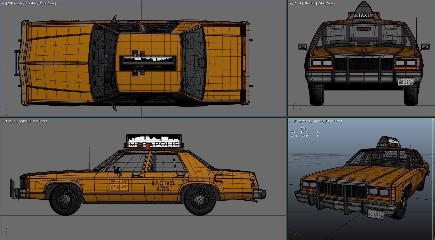 3D model New York Taxi Cab VR / AR / low-poly | CGTrader