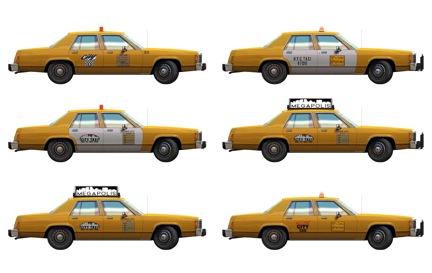 3D model New York Taxi Cab VR / AR / low-poly | CGTrader