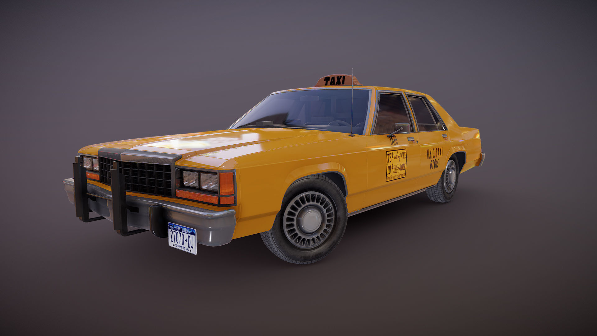 3D model New York Taxi Cab VR / AR / low-poly | CGTrader