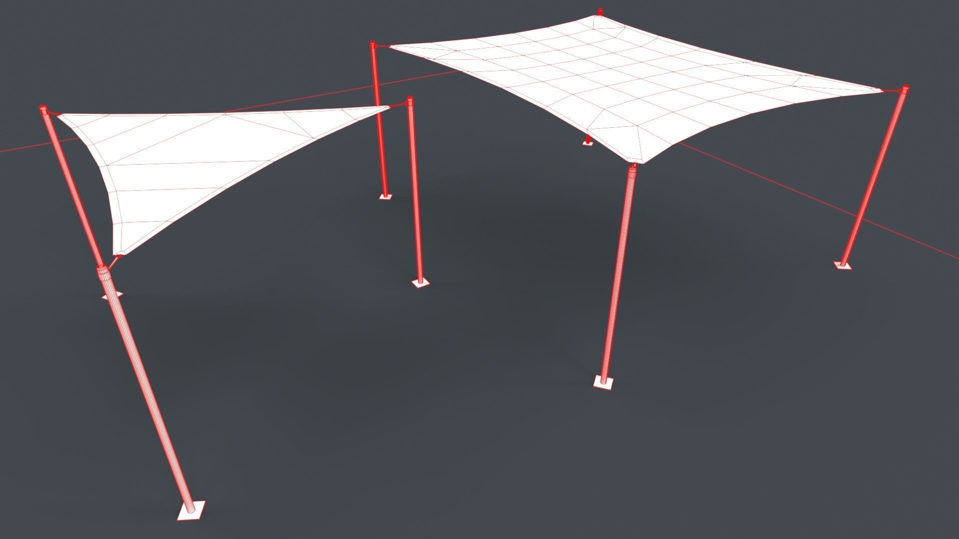 3D model PBR Sun Shade Sails VR / AR / low-poly | CGTrader