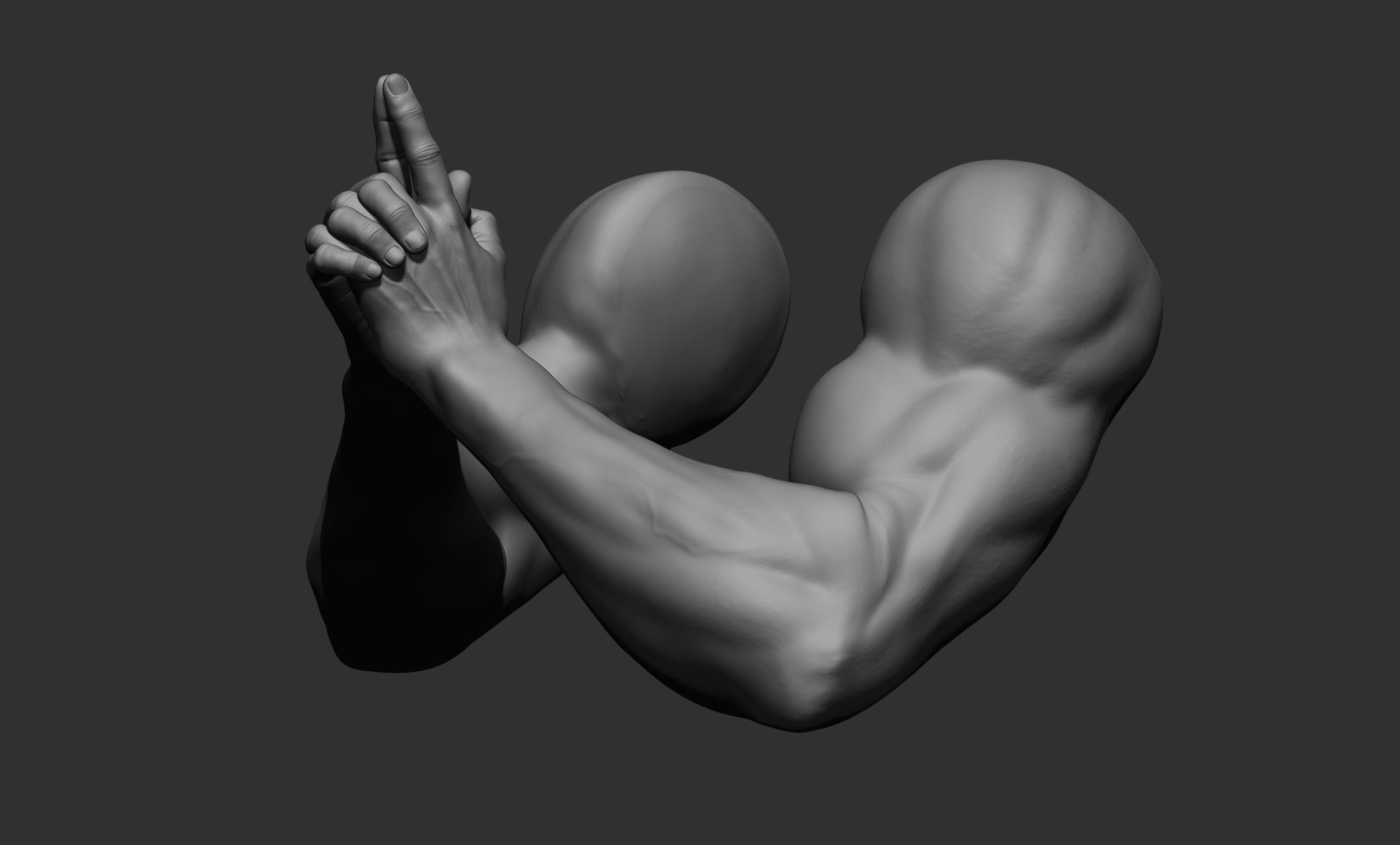 17 male arm poses 3D model | CGTrader