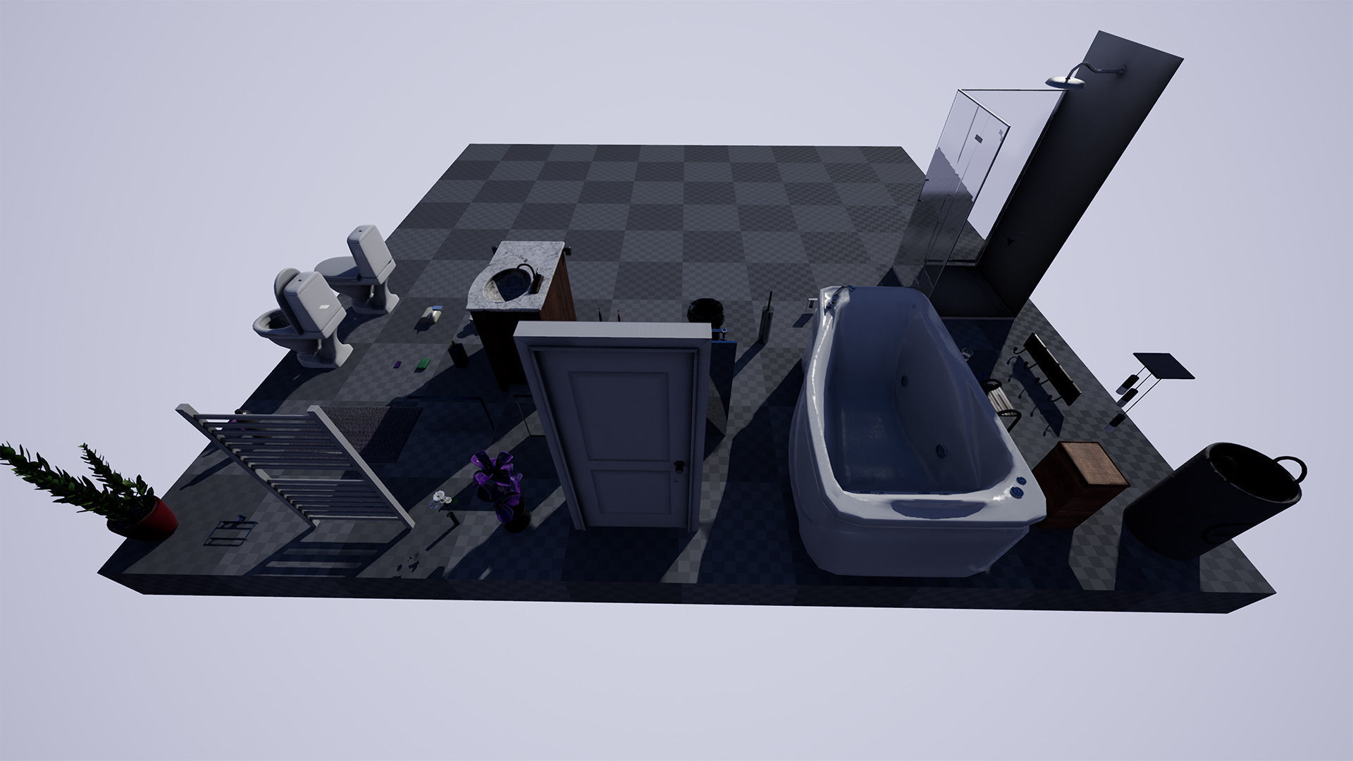 3D model Bathroom Prop Package VR / AR / low-poly | CGTrader