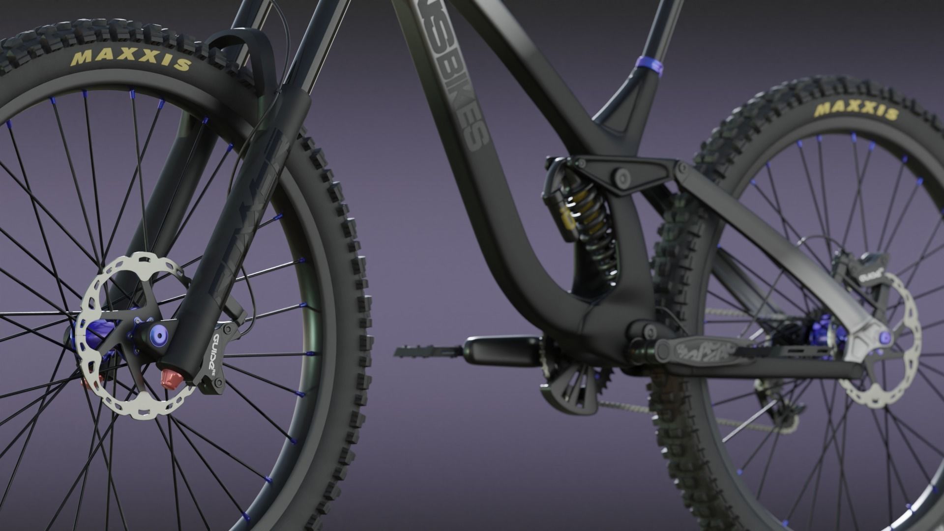 NSbike Fuzz realistic Bicycle bike DH MTB Full Suspension free 3D model ...