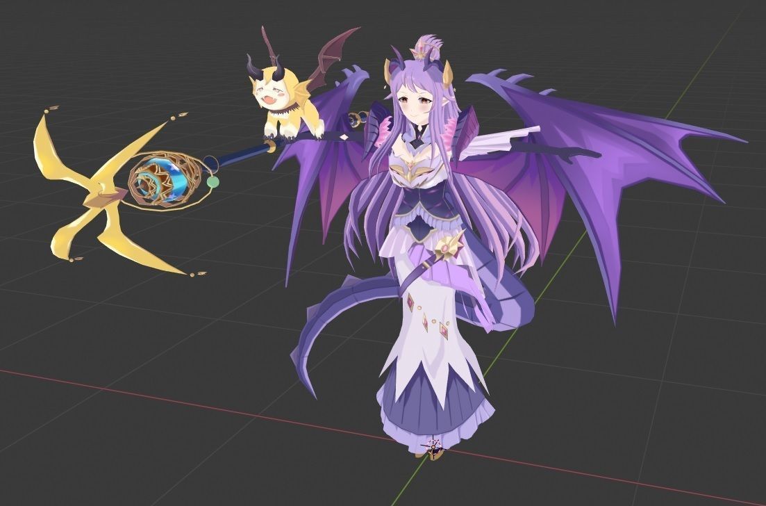 3D model Princess Conect - Homare VRChat Oculus Quest Low-poly 3D model ...