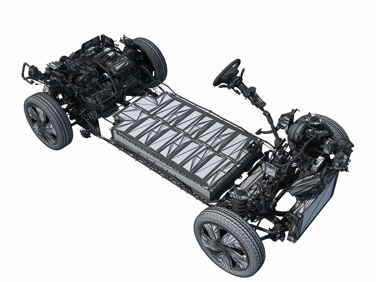 Electric Car Chassis 3D model | CGTrader