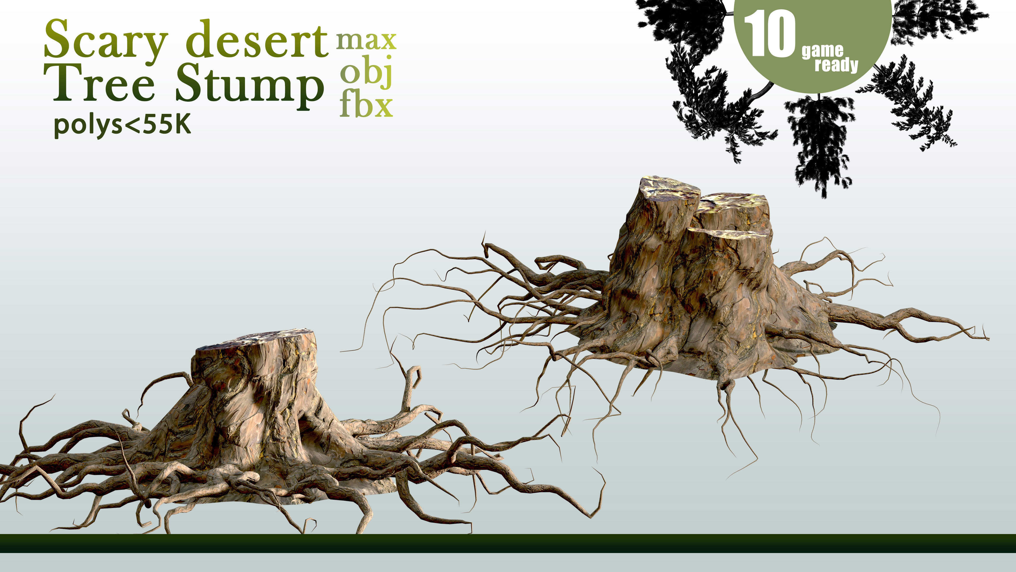 10 Tree Stump VOL 06 3D model | CGTrader