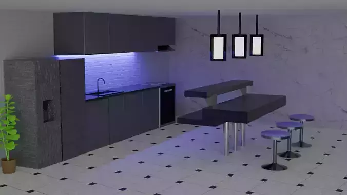 Modern Kitchen free 3D model | CGTrader