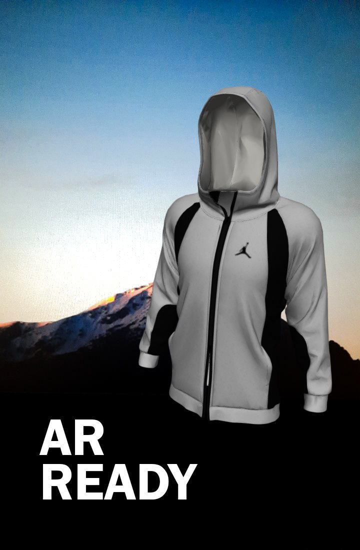 3D model Nike Jordan Dri Fit Sport Mens Full Zip Hoodie - AR Ready VR ...