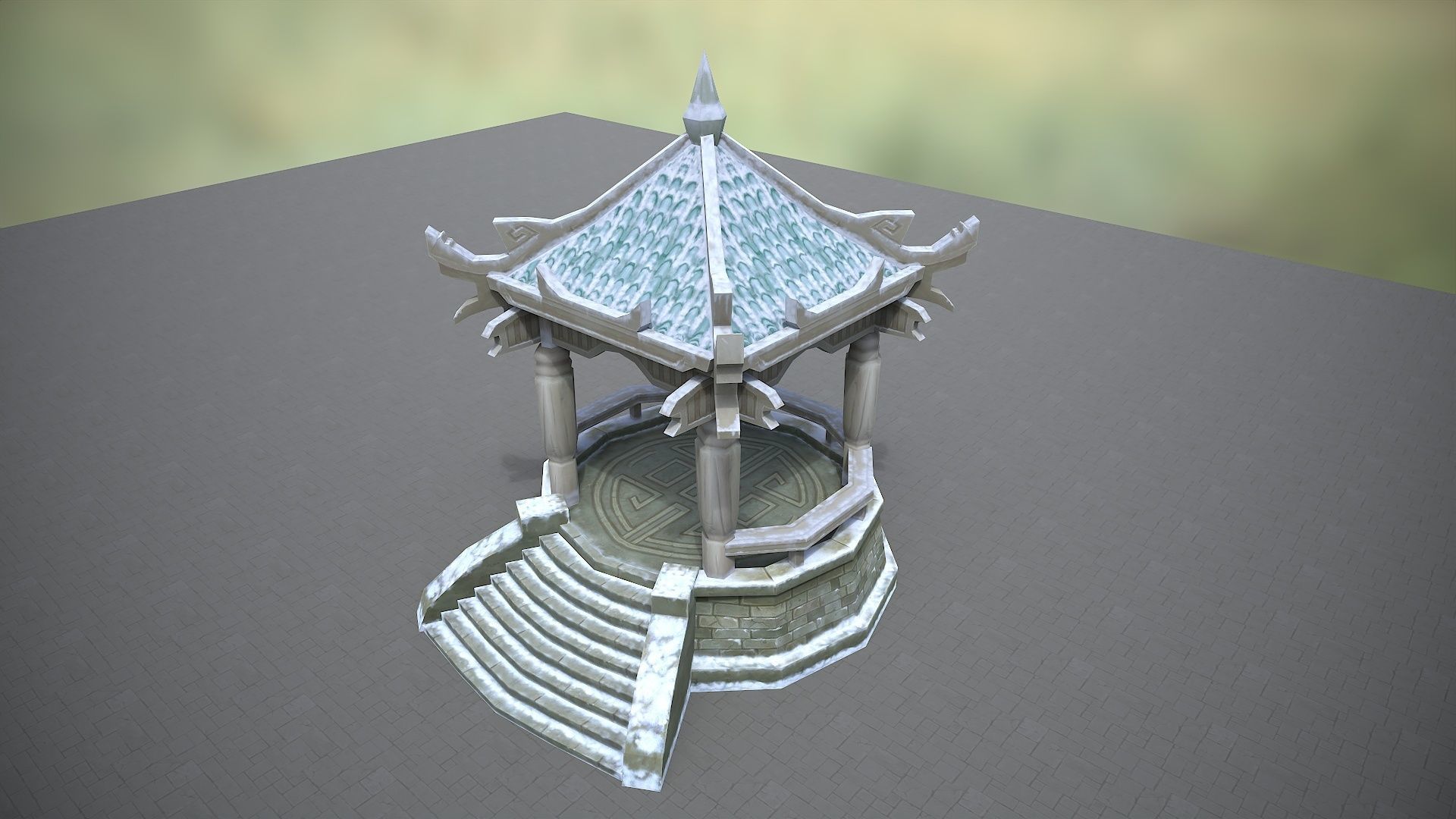 3D model Chinese Gazebo Octagonal Pavilion VR / AR / low-poly | CGTrader