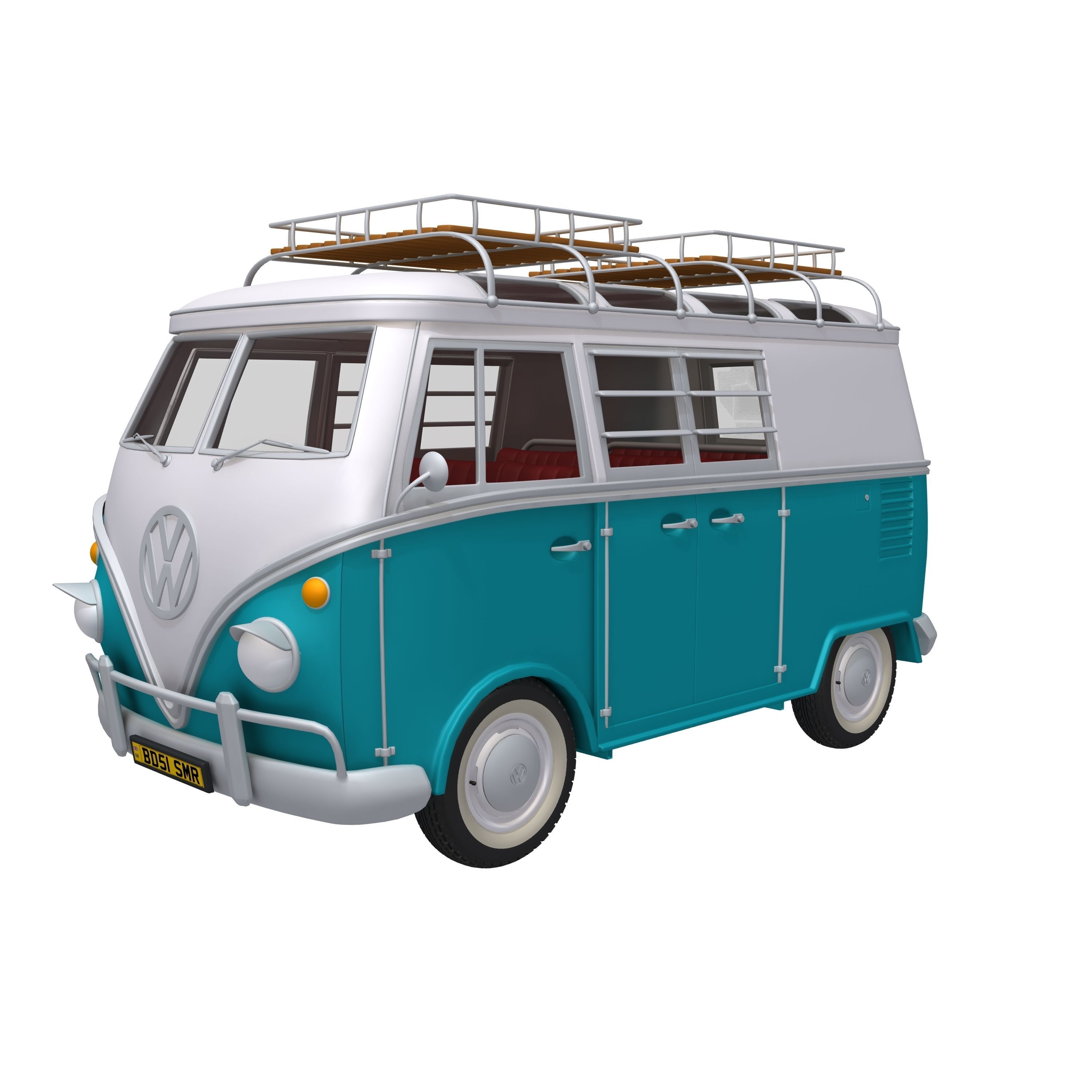 VW Camping Bus Cartoon 3D model | CGTrader