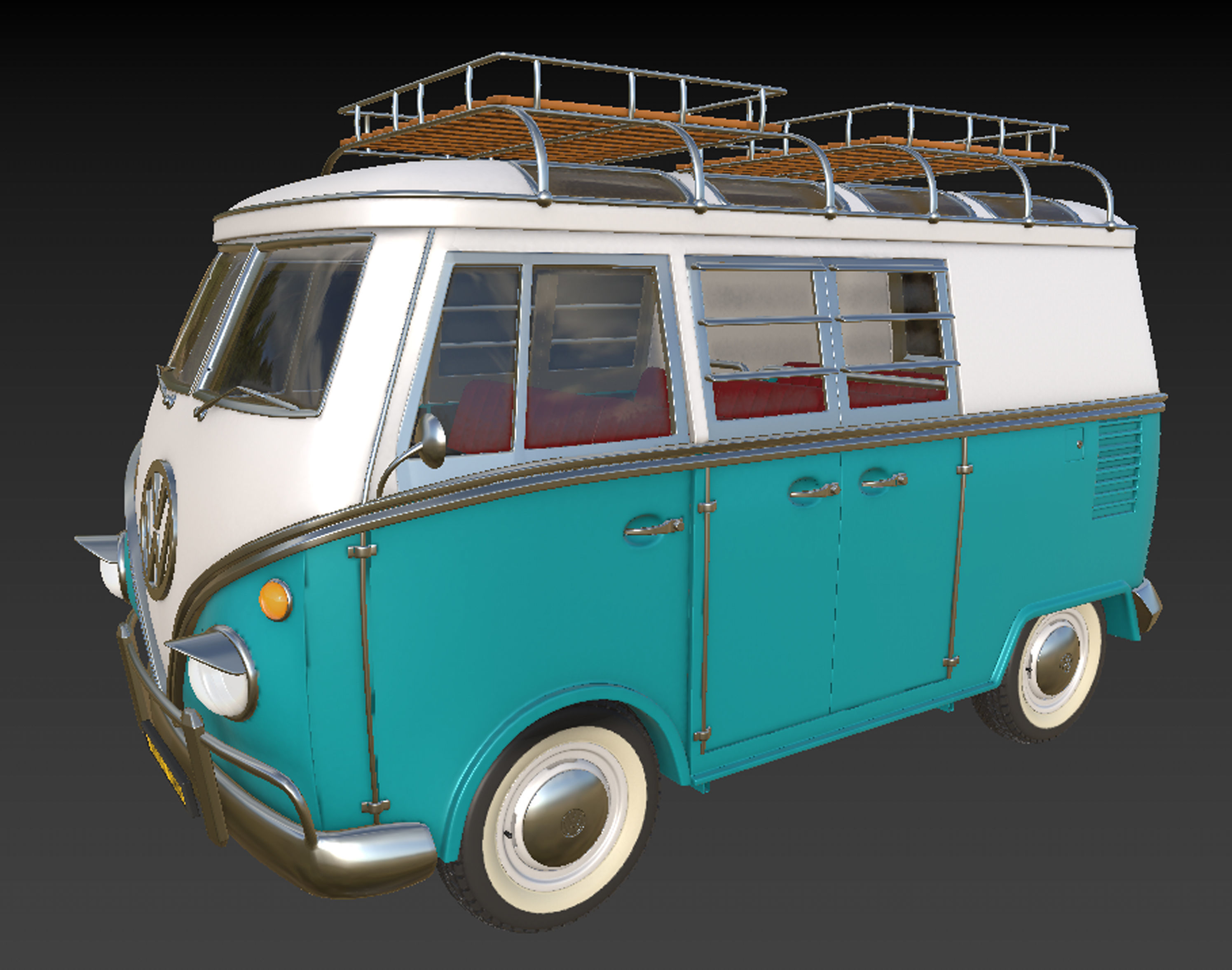 VW Camping Bus Cartoon 3D model | CGTrader