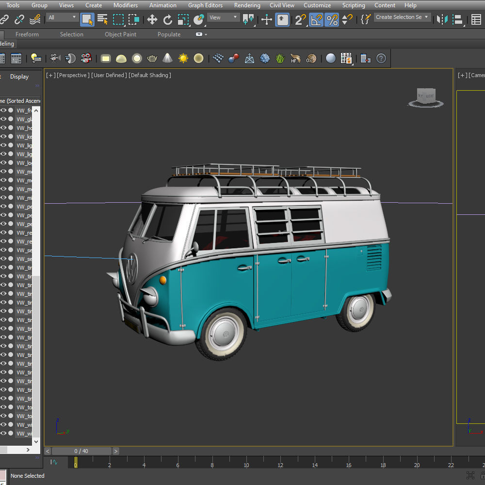 VW Camping Bus Cartoon 3D model | CGTrader