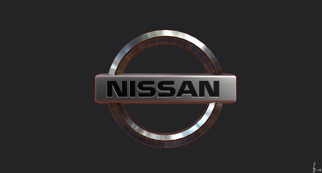 Nissan low poly metallic logo free VR / AR / low-poly 3D model | CGTrader