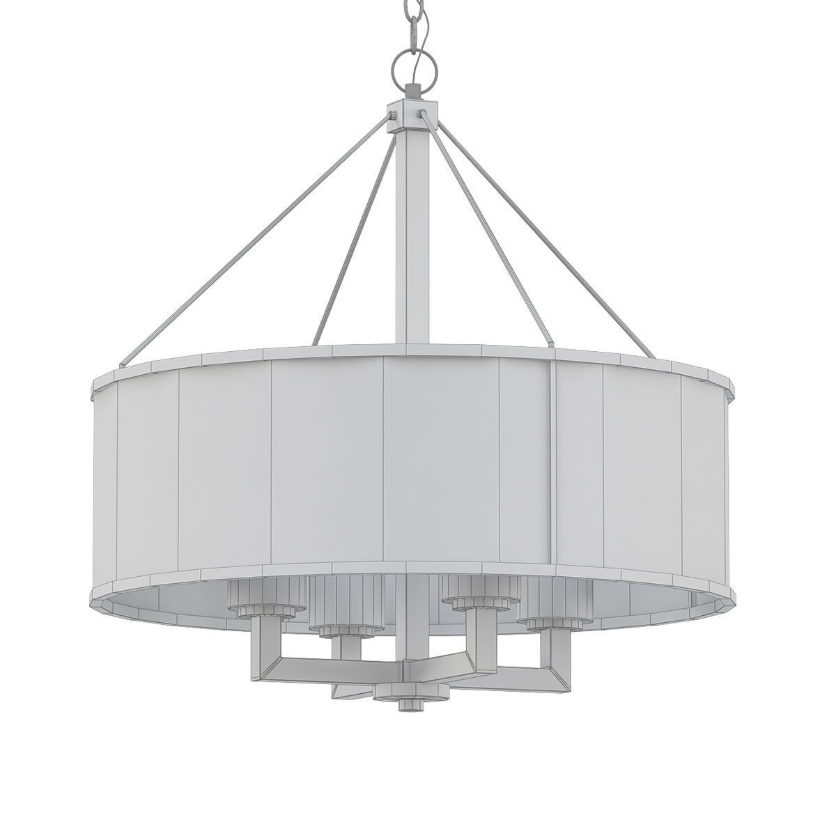 Sutter 4 chandelier with four lights and shade 3D model | CGTrader