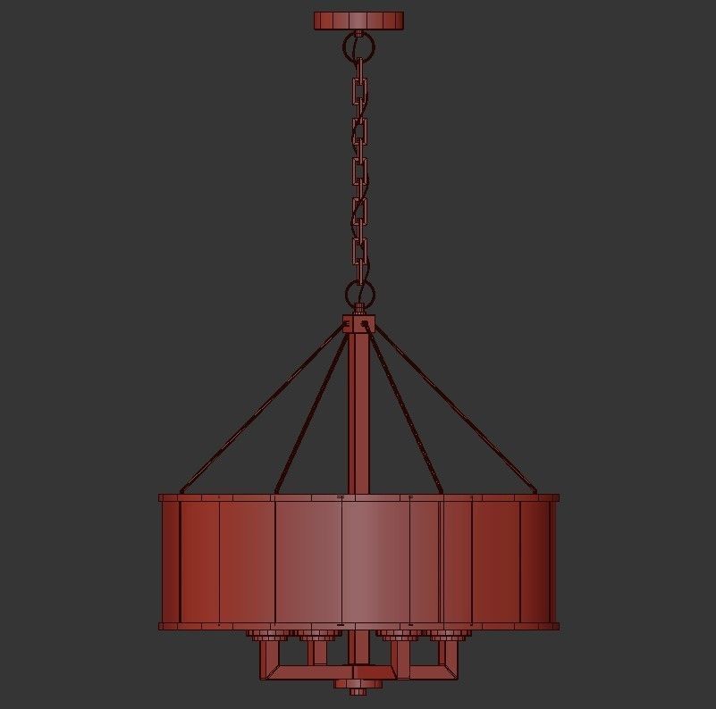 Sutter 4 chandelier with four lights and shade 3D model | CGTrader