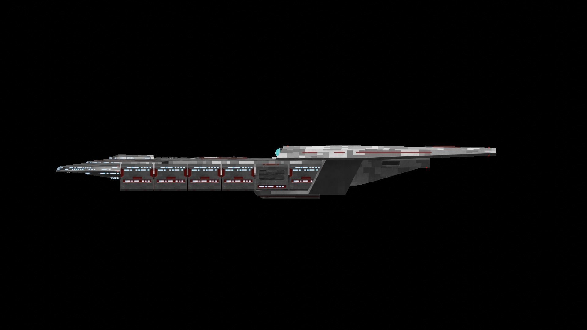 3d Model Star Trek Hiawatha Class Starship Vr Ar Low Poly Cgtrader