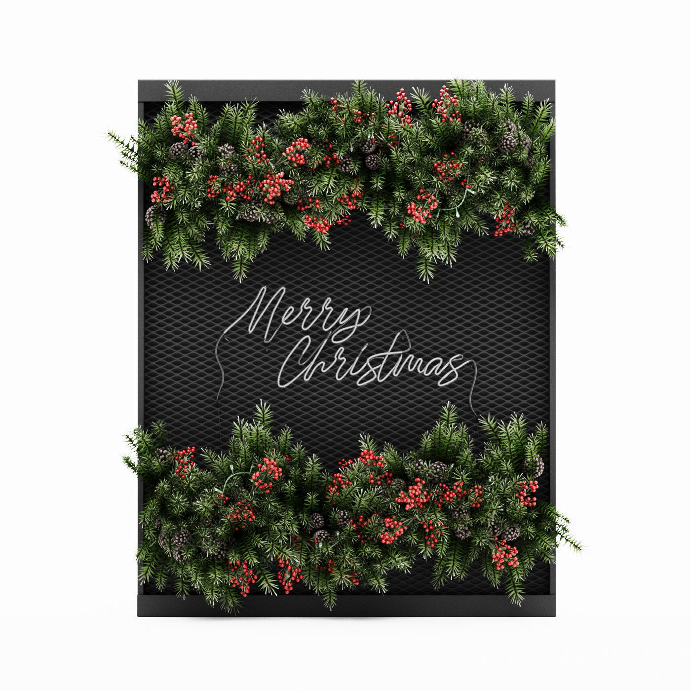 Composition Christmas Garland 3D model rigged | CGTrader