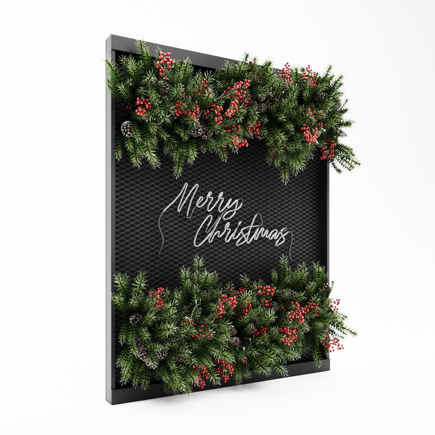 Composition Christmas Garland 3D model rigged | CGTrader