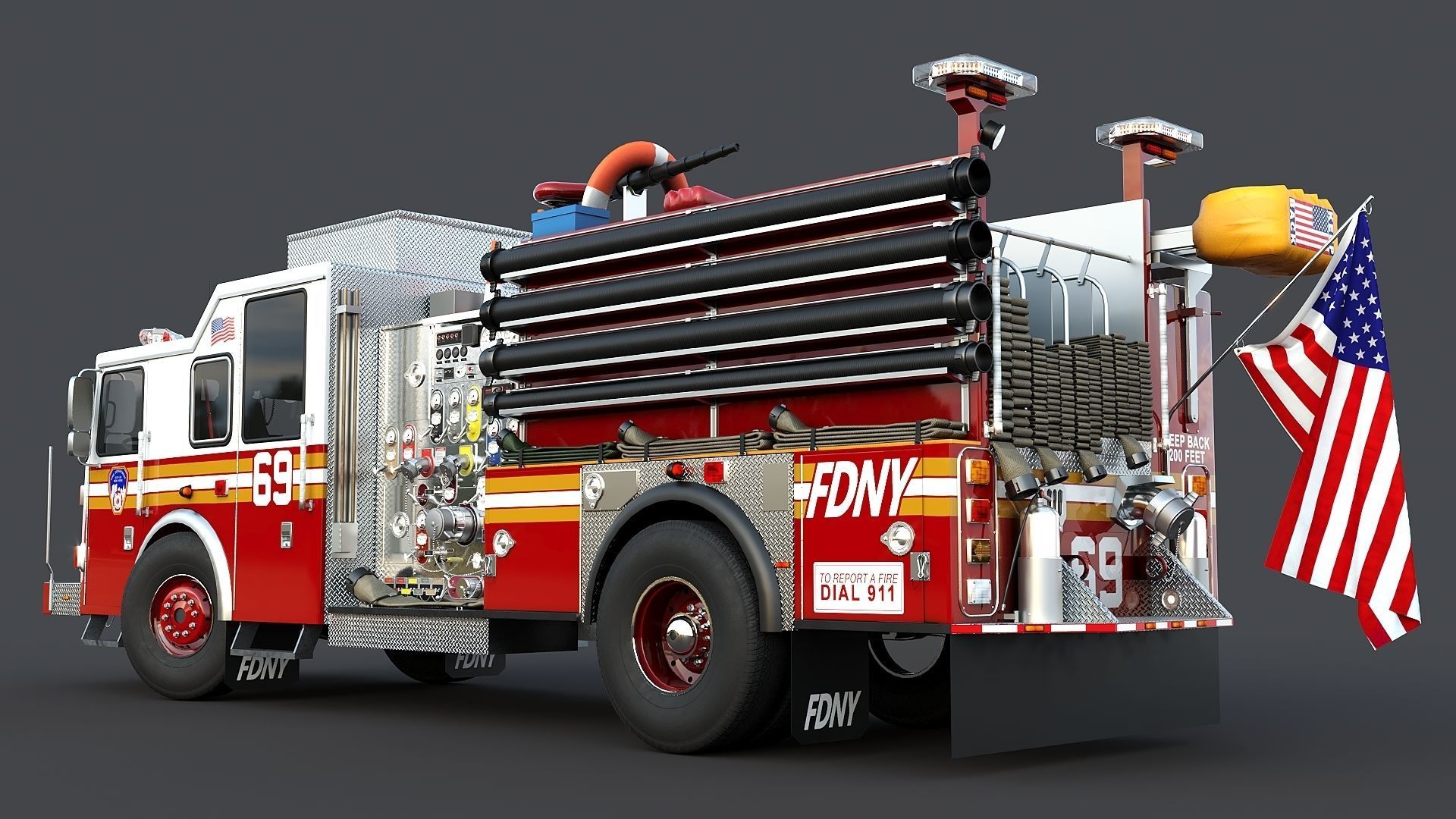 3D Model Collection Complete fire department FDNY VR / AR / low-poly ...
