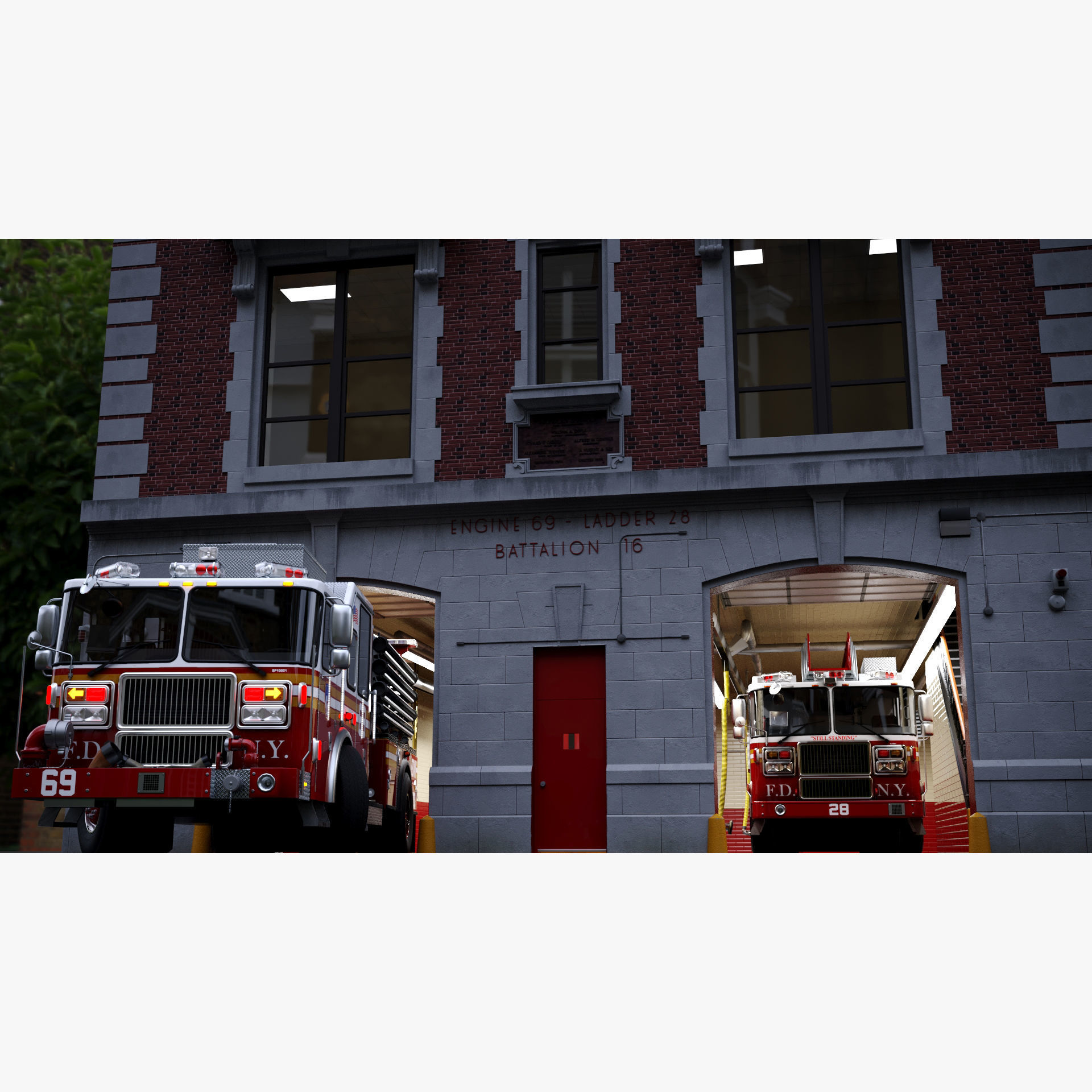 3D Model Collection Complete fire department FDNY VR / AR / low-poly ...