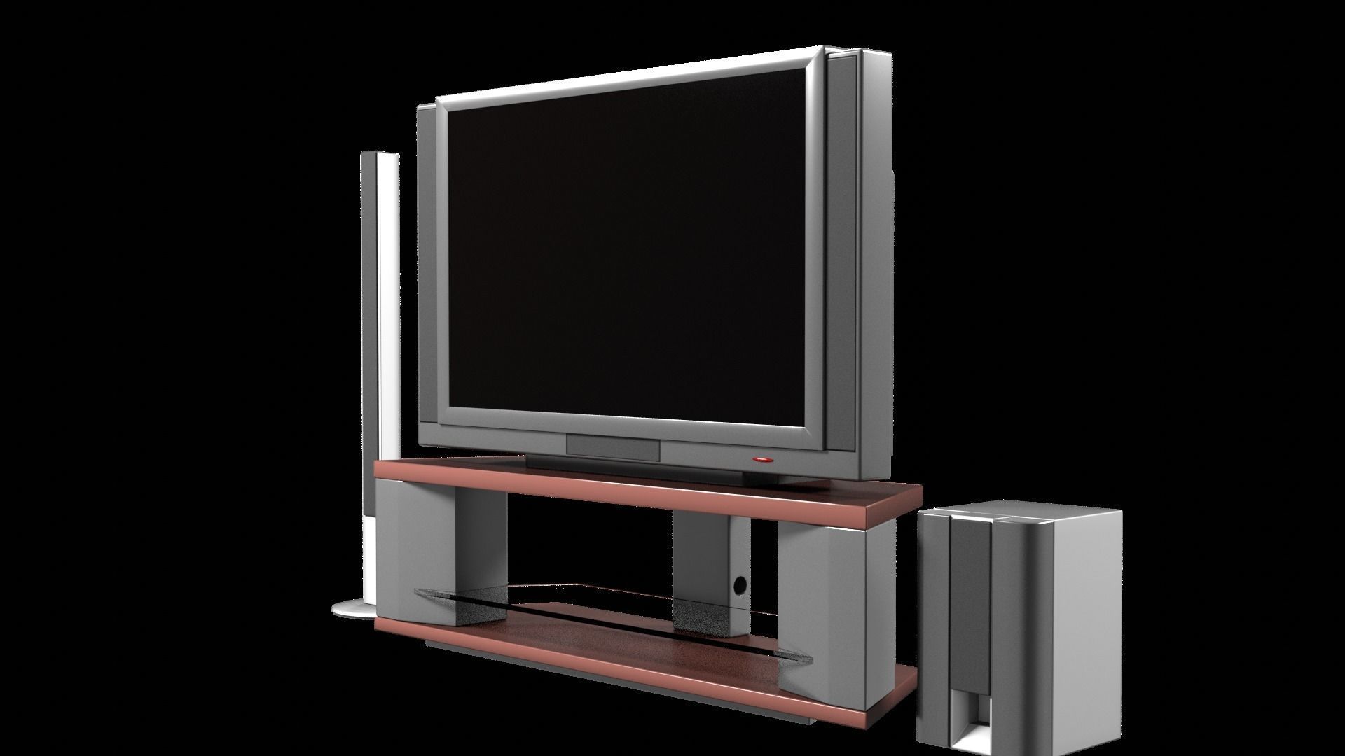 television set tv stand with speakers 3D model | CGTrader