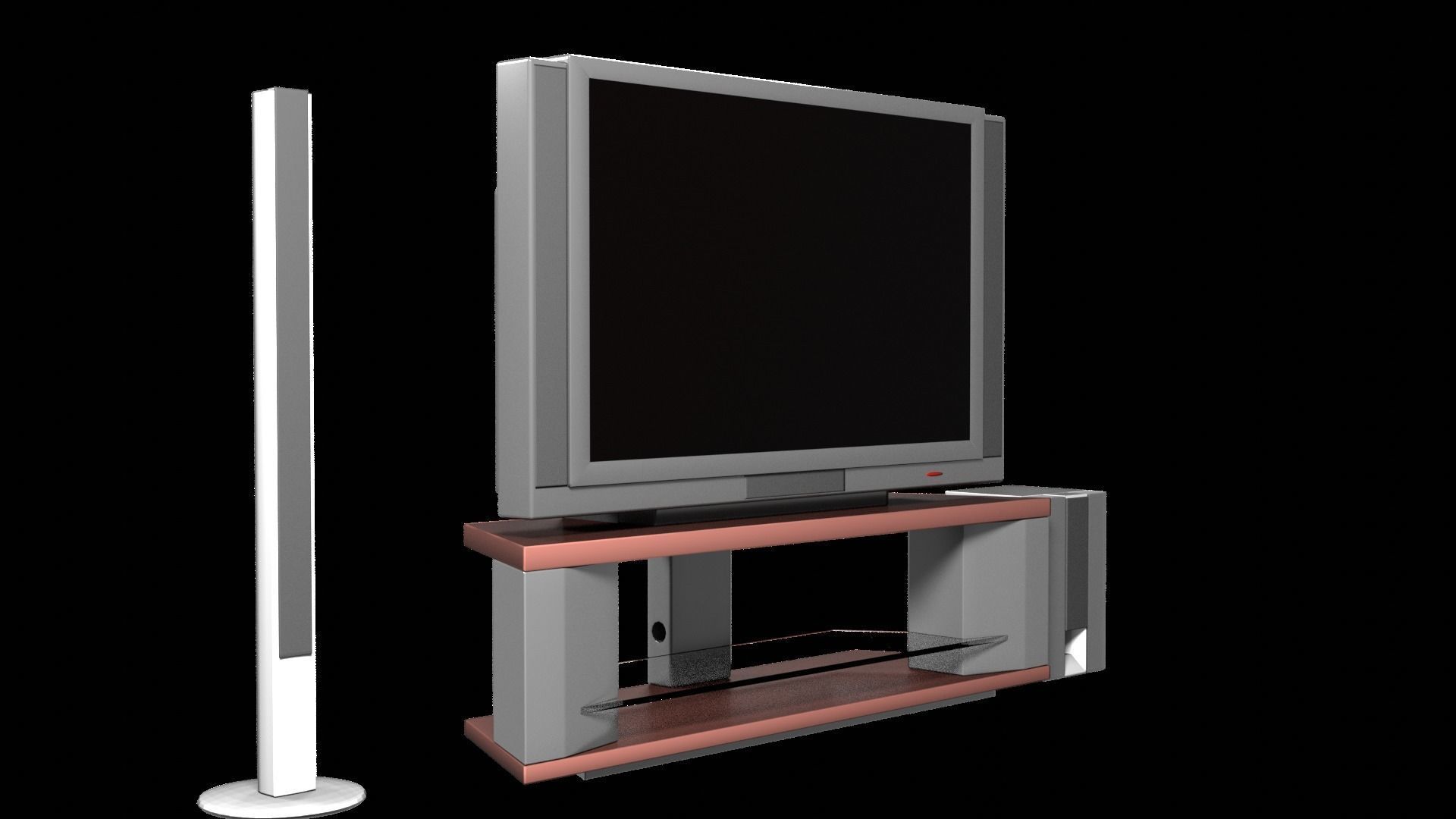 television set tv stand with speakers 3D model | CGTrader