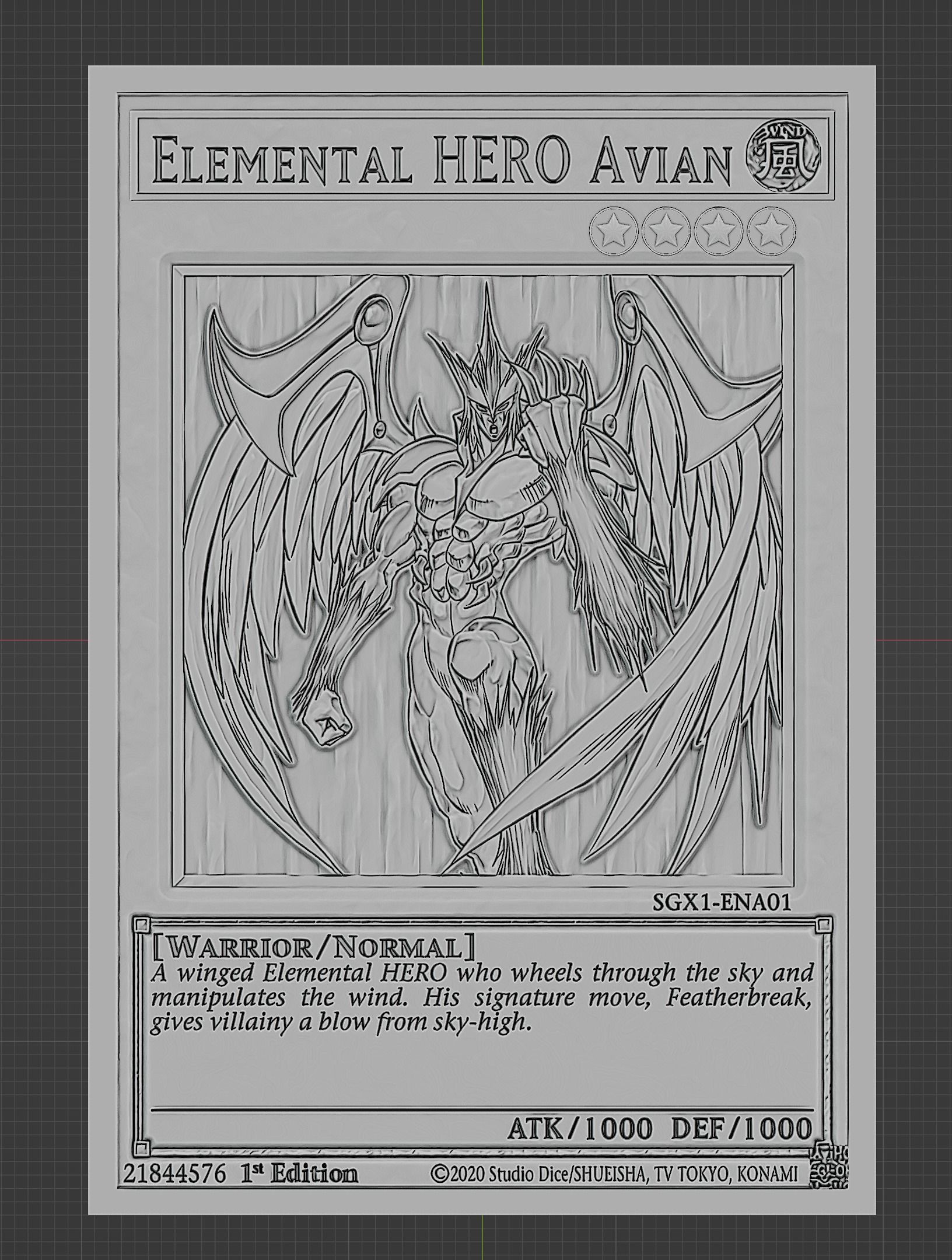 elemental hero avian - yugioh 3D model 3D printable | CGTrader