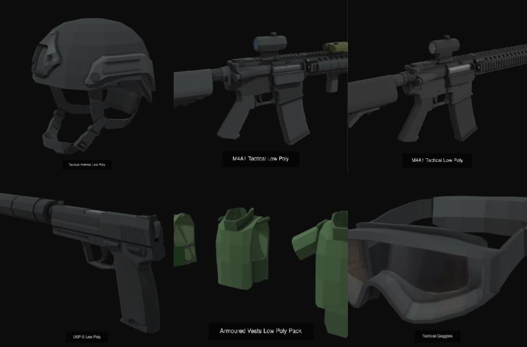 3D Model Collection Tactical Pack 1 VR / AR / low-poly | CGTrader