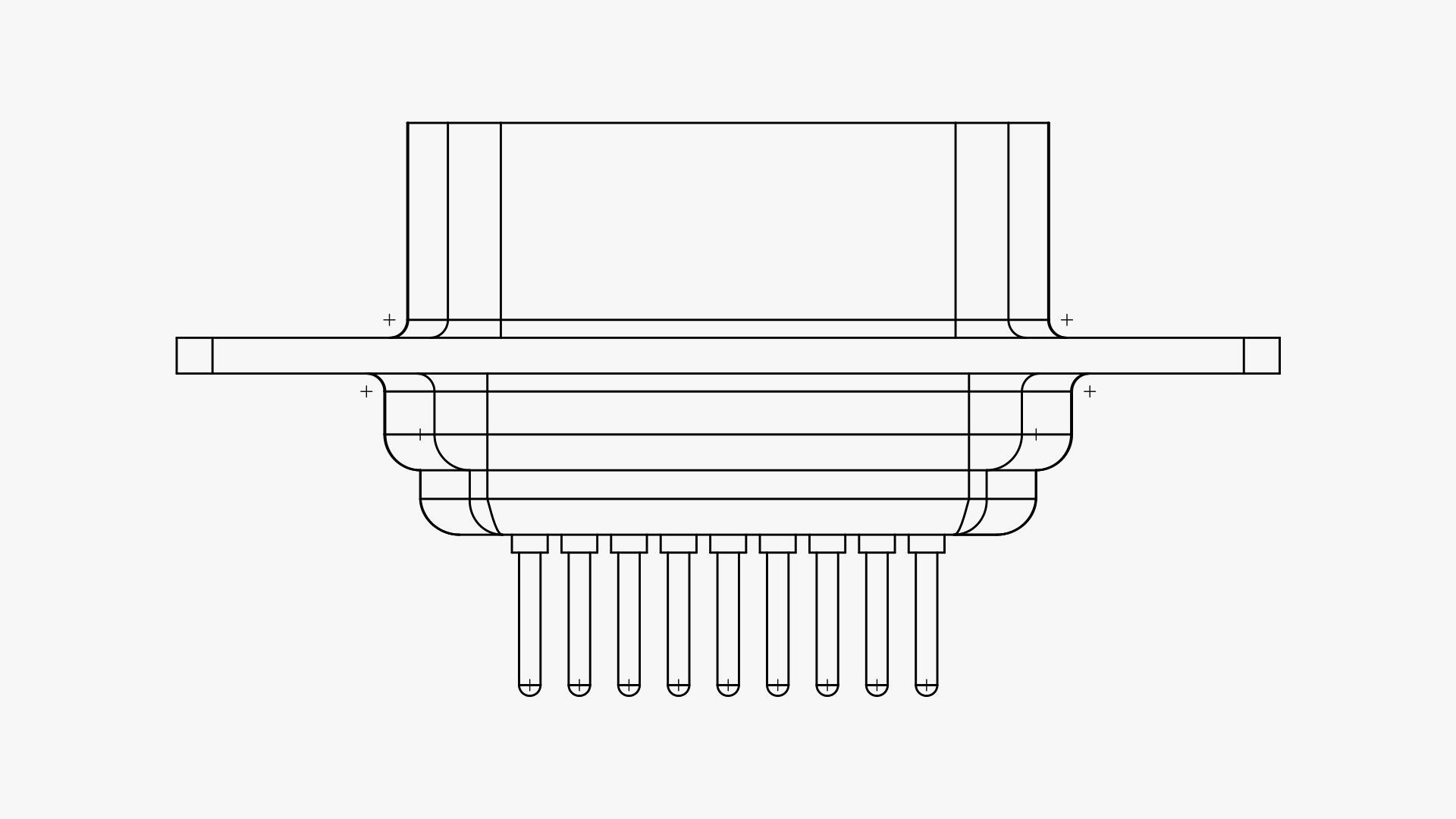 DB9 male connector through hole 3D model | CGTrader