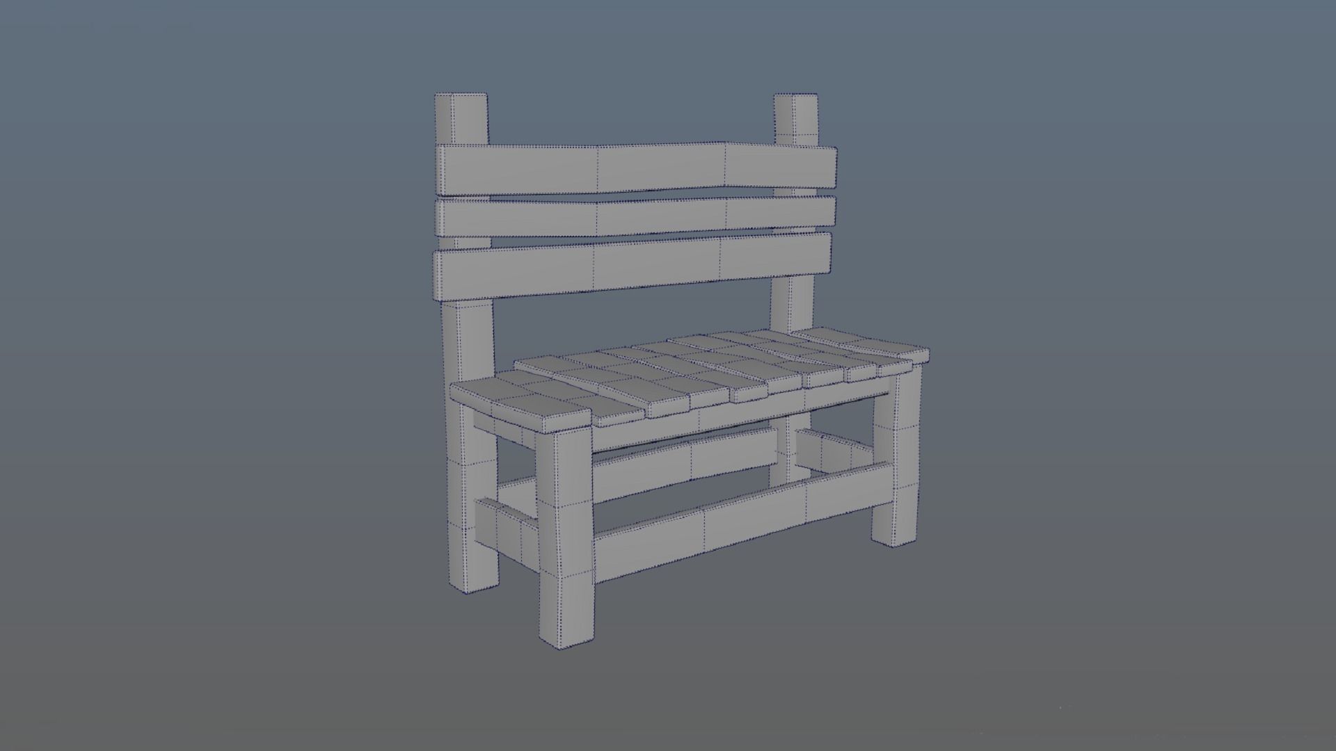 3D model Stylized bench bench 3 types PBR low-poly game ready VR / AR ...